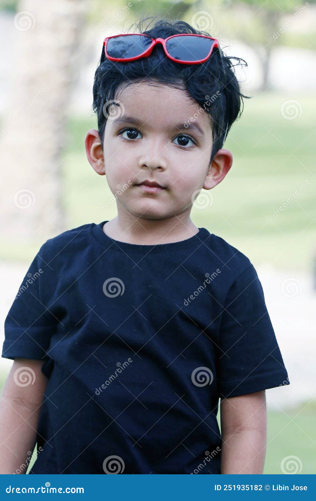 Cute Kid Boy Posing with Sun Glass on Outdoor Stock Photo - Image of ...