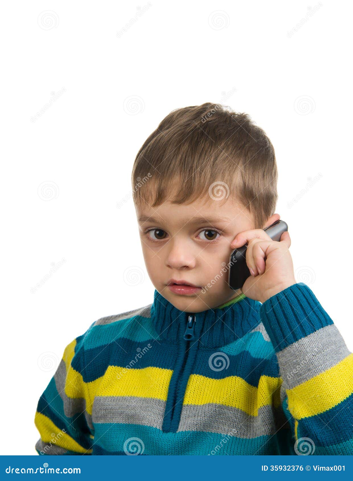 Cute kid with cell phone stock photo. Image of handsome - 35932376