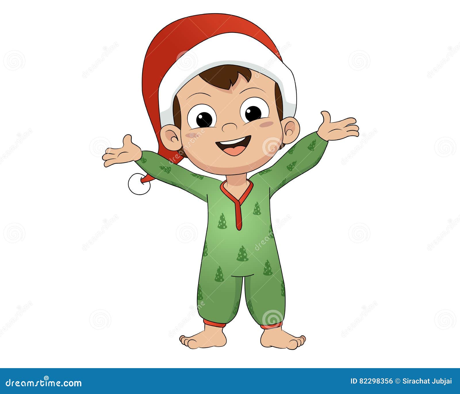 Cute Kid in Christmas Holiday. Stock Vector - Illustration of december ...