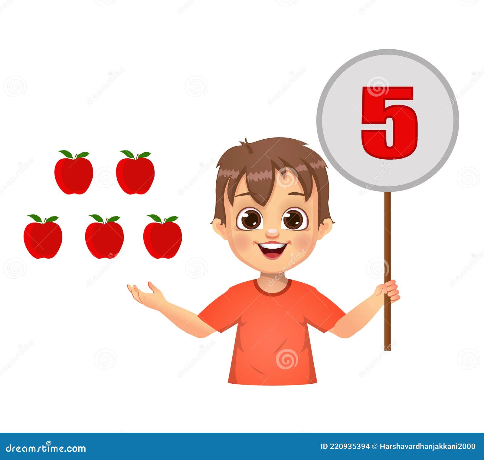 Cute Kid Counting Numbers by Showing Number Board Stock Vector ...