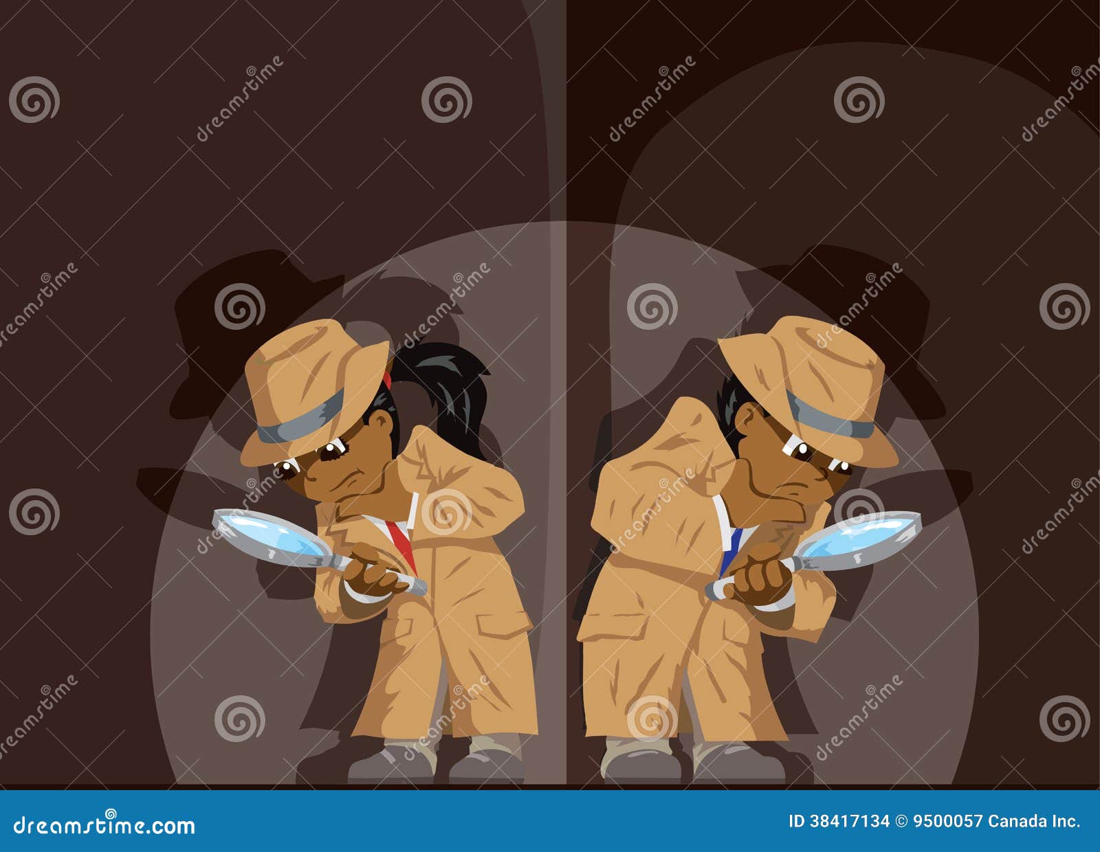Cute Kid Detectives stock vector. Illustration of mystery - 38417134