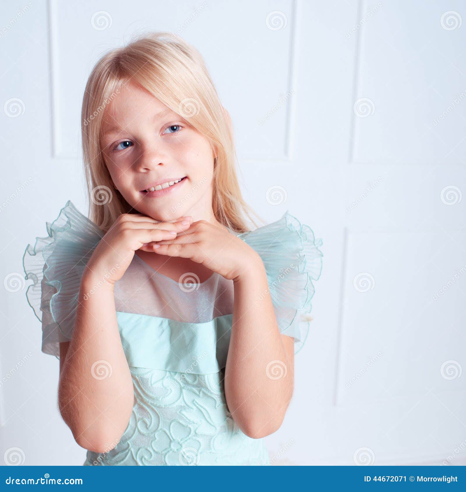 Cute Kid Girl Posing on White Stock Image - Image of girl, fashion ...