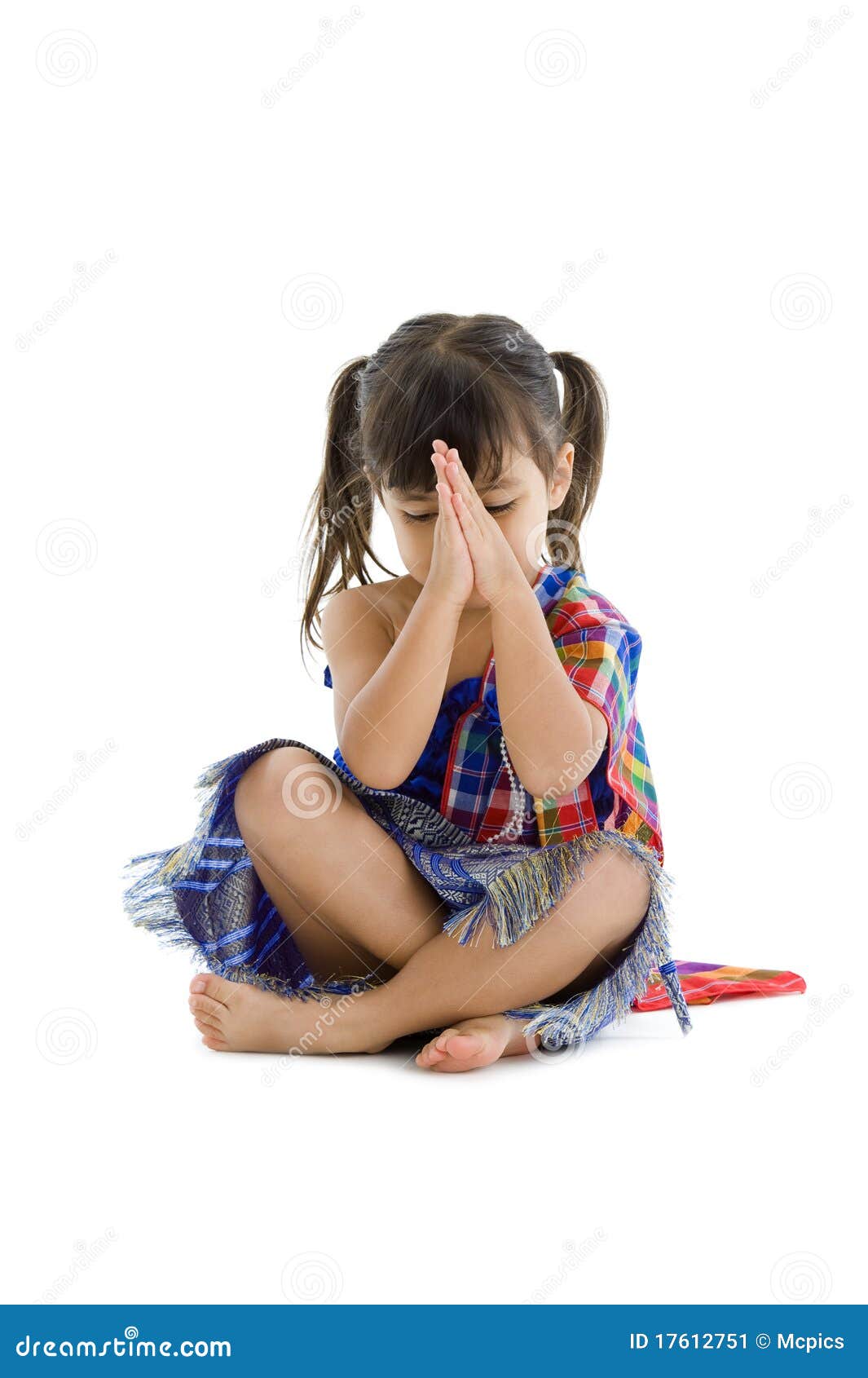 Cute kid with hand folded stock image. Image of cute - 17612751