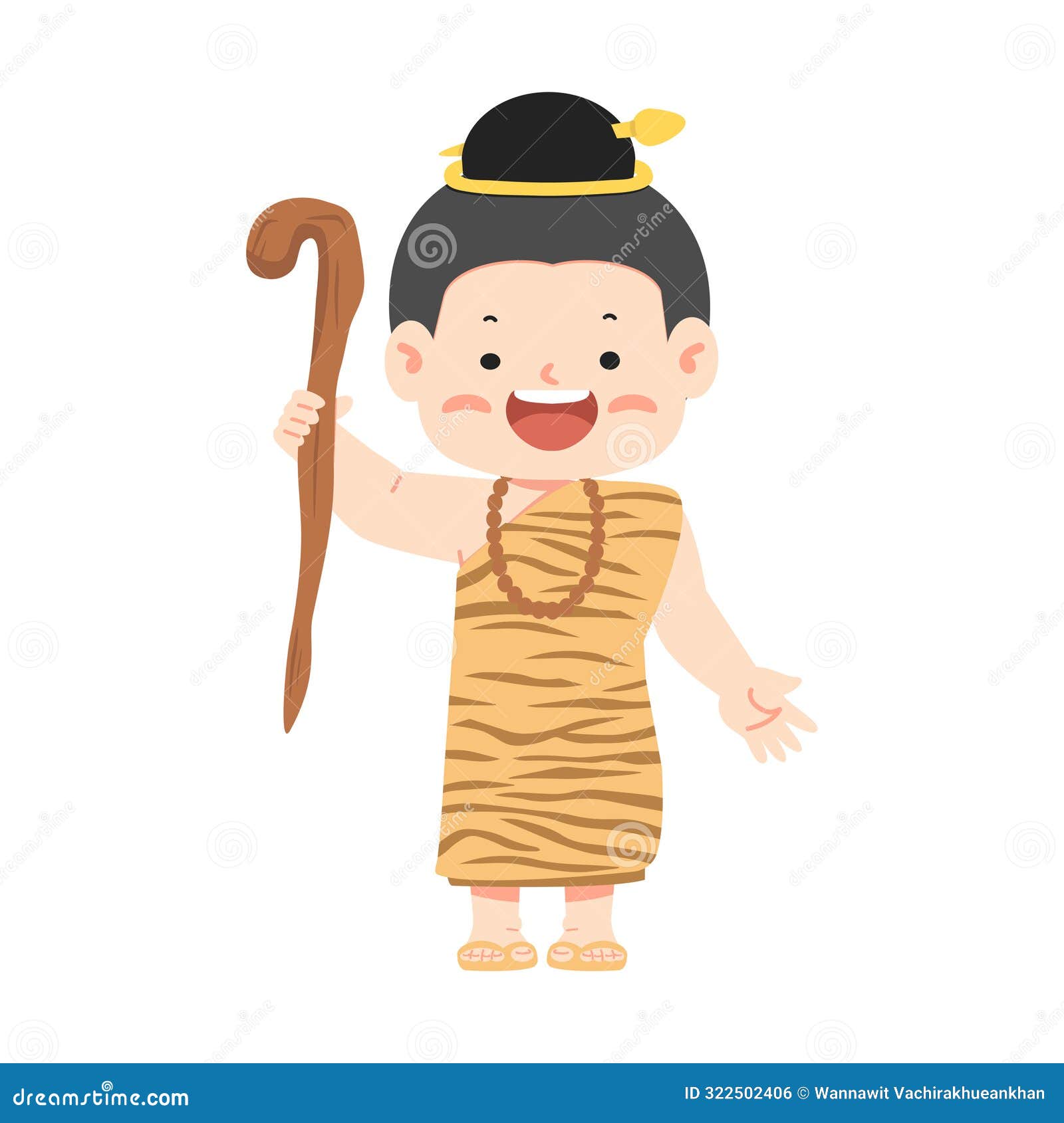 Cute Kid Hermit Costume Cartoon Vector Illustration | CartoonDealer.com ...