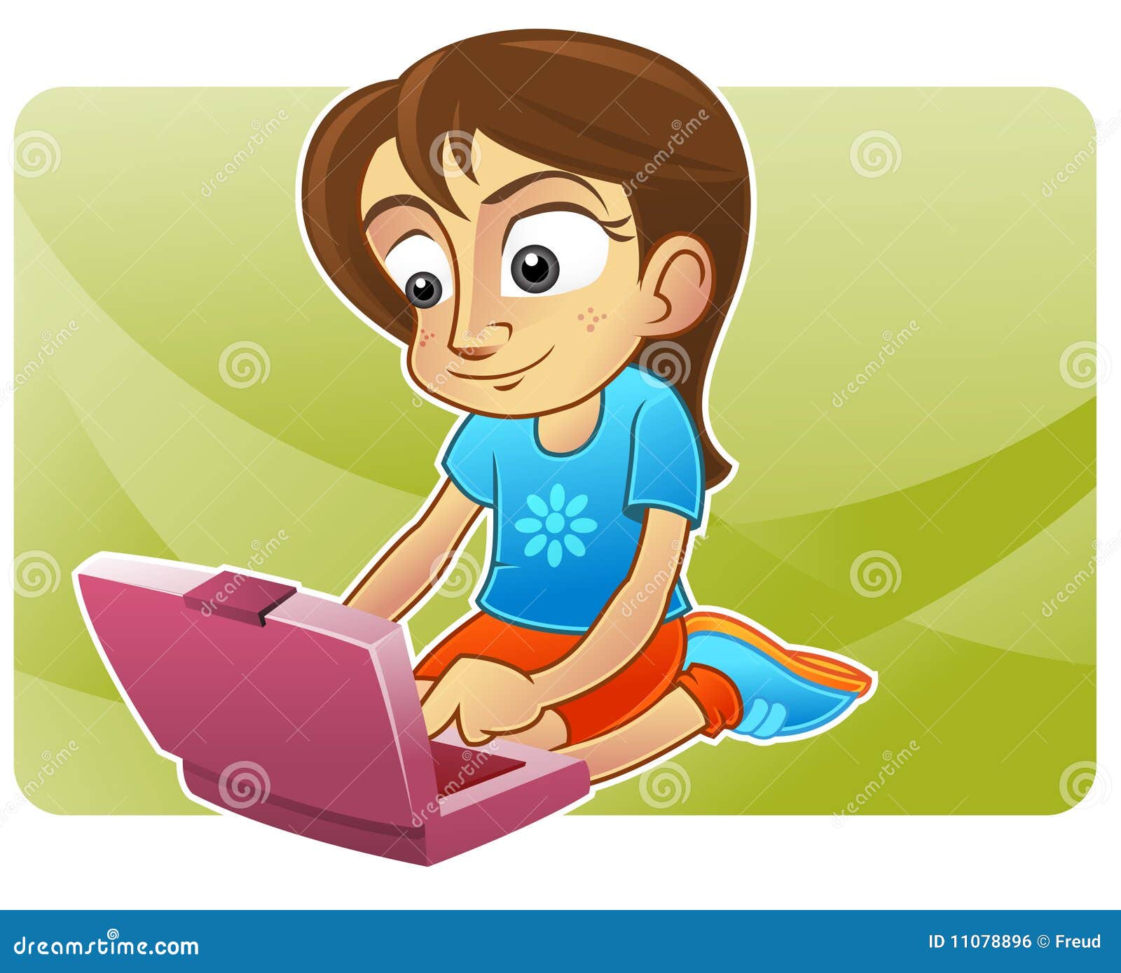 Cute kid internet blogging stock illustration. Illustration of cute ...