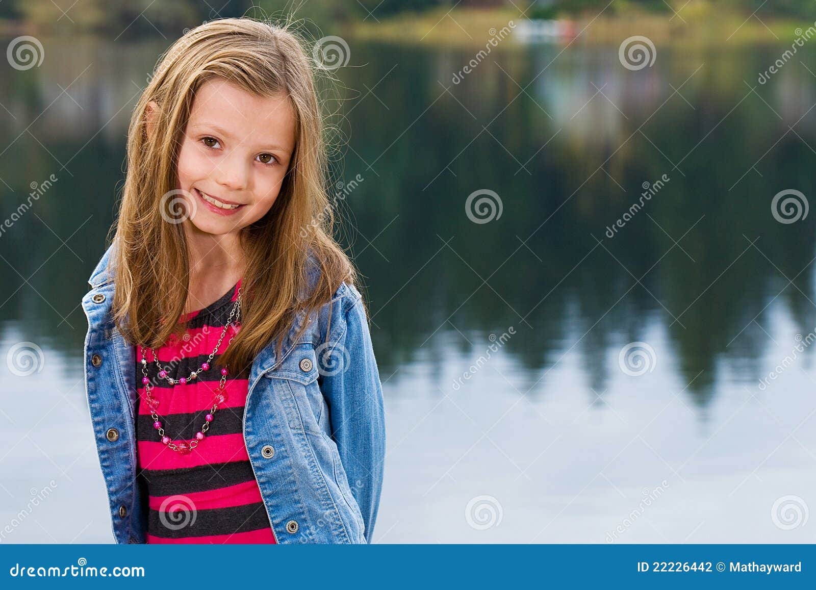 Cute kid at a lake stock photo. Image of child, smile - 22226442