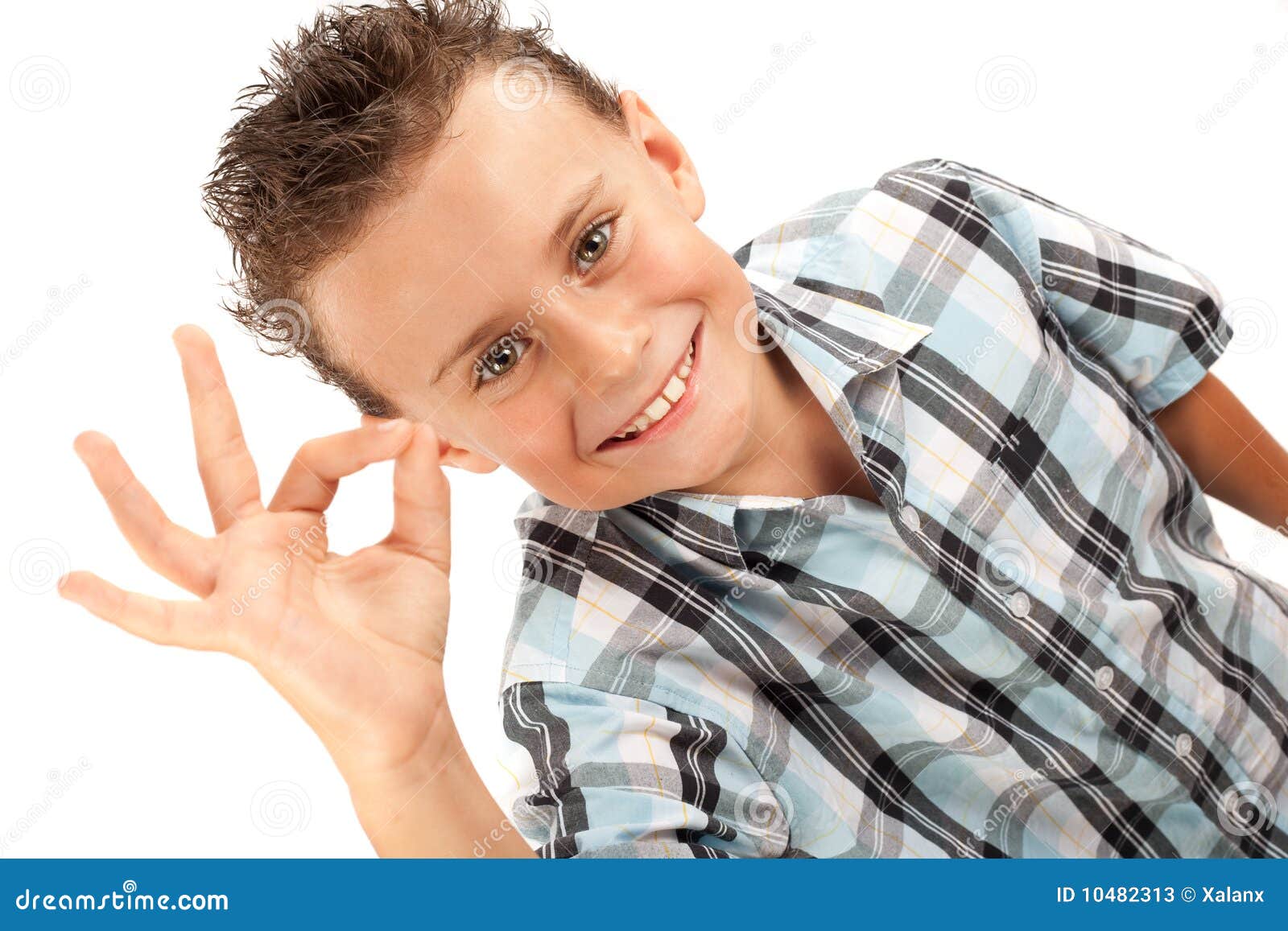 Cute kid making OK sign stock image. Image of cute, preschool - 10482313