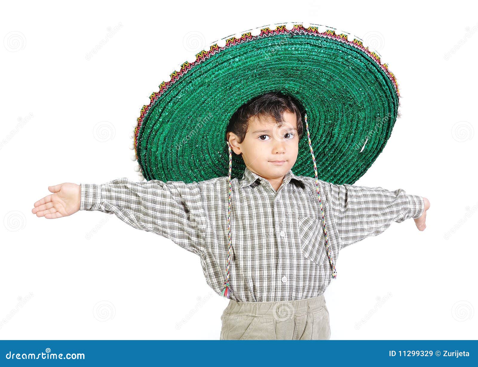 Cute kid with mexican hat stock image. Image of junior - 11299329