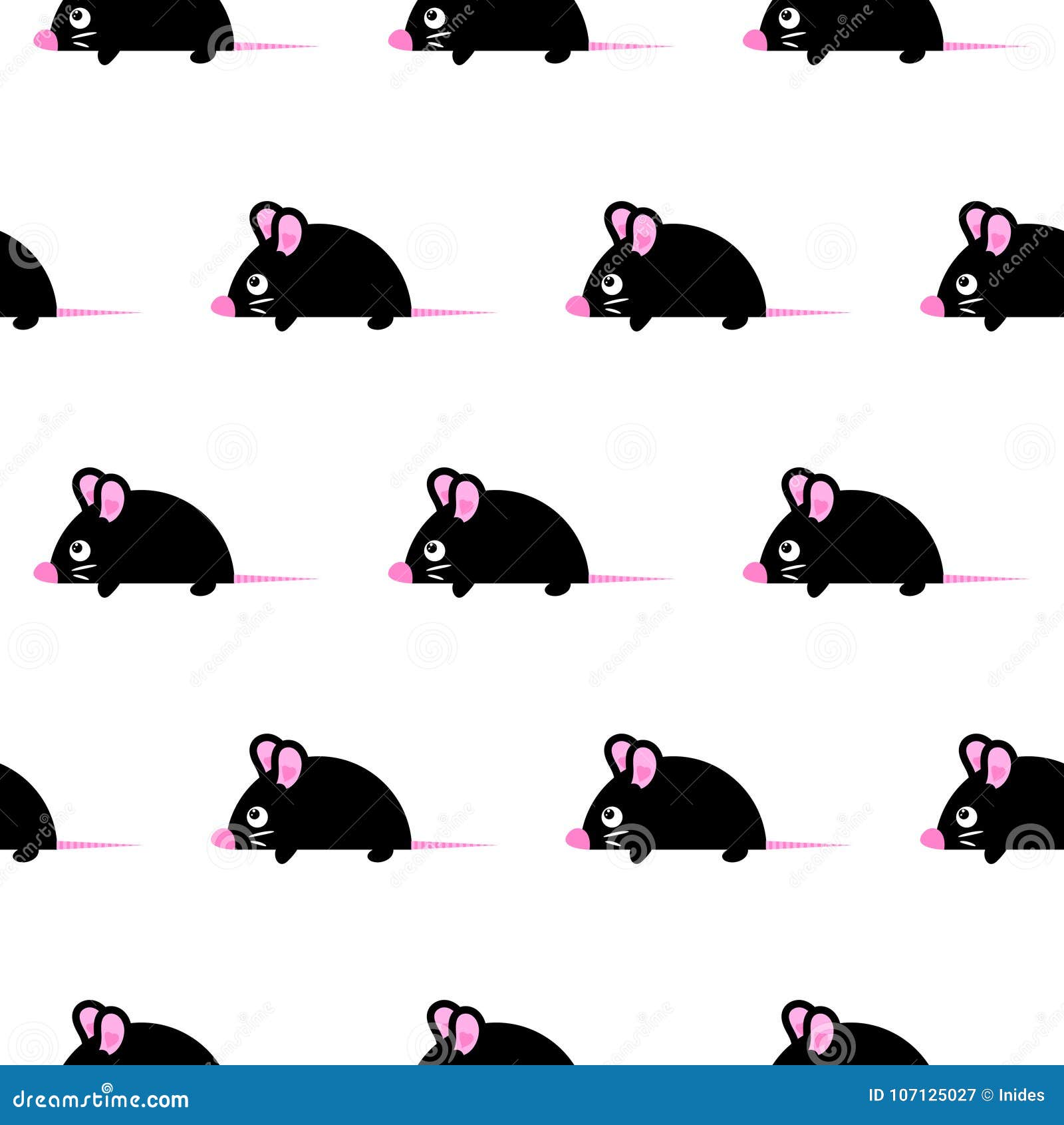 Cute Kid Mice Design Seamless Vector Pattern. Stock Vector ...