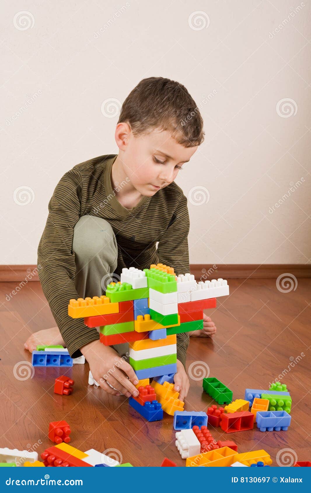 Cute Kid Playing with Cubes Stock Image - Image of architecture, close ...