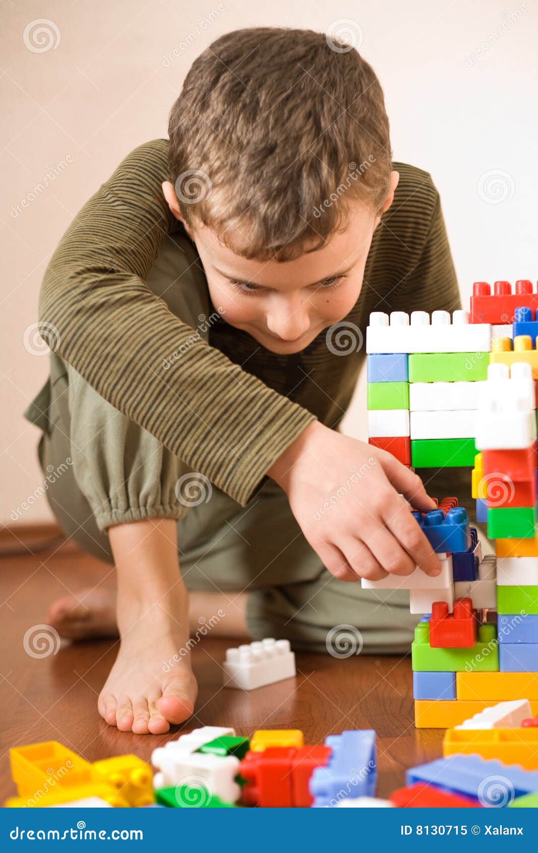 Cute Kid Playing with Cubes Stock Image - Image of hand, color: 8130715