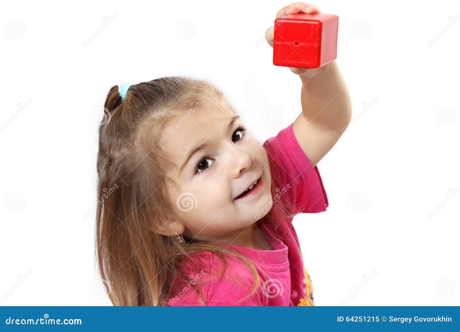 Cute Kid Playing with Cubes Stock Image - Image of girl, playing: 64251215