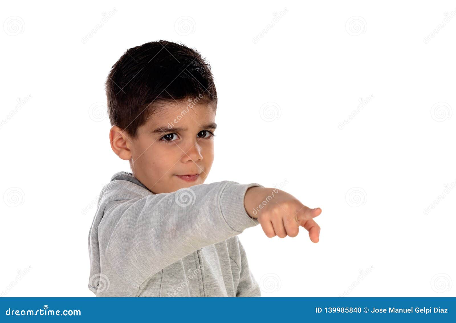 Cute Kid Pointing with His Finger at Camera Stock Photo - Image of male ...