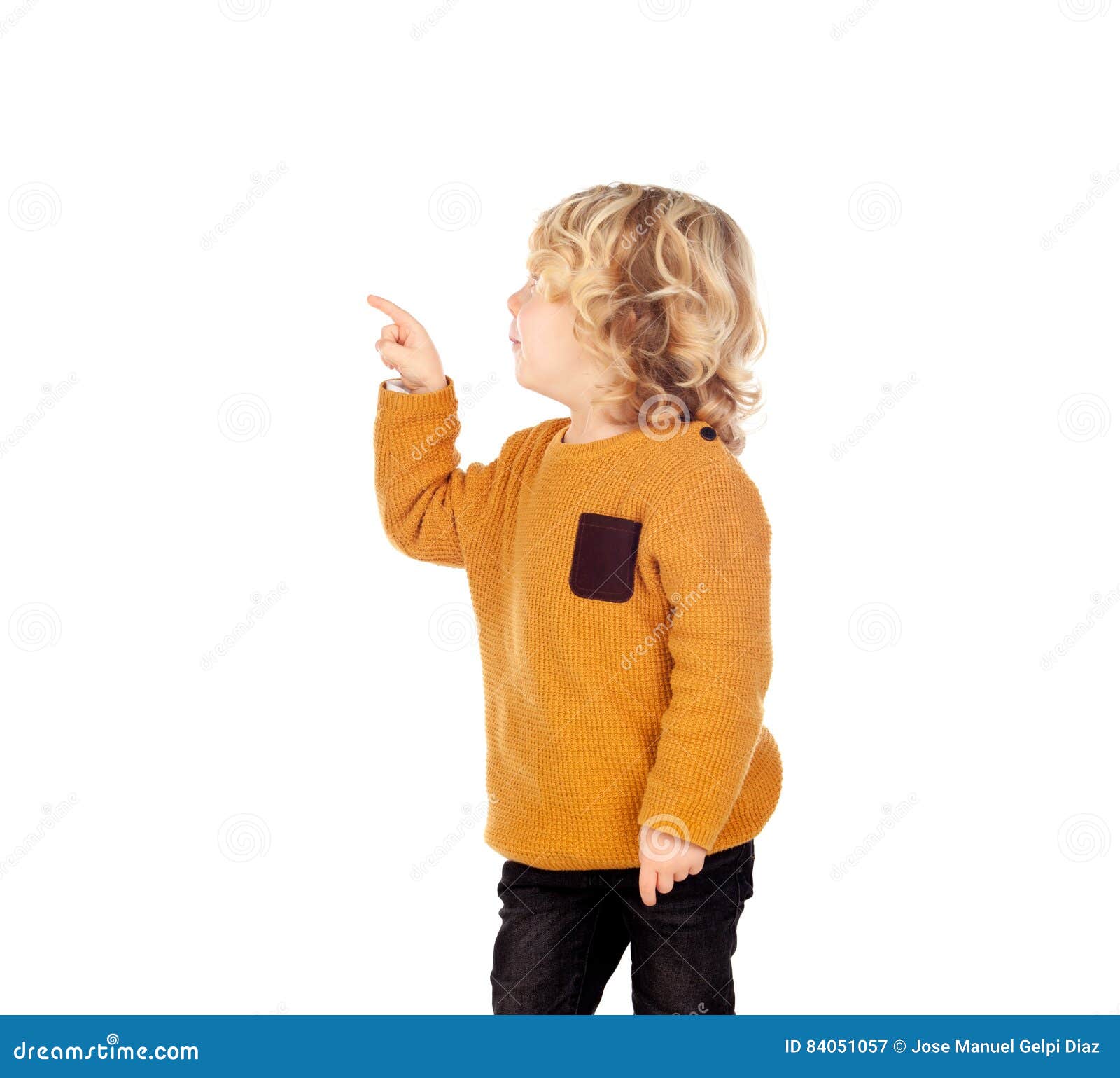 Cute Kid Pointing with His Finger Stock Image - Image of jersey ...