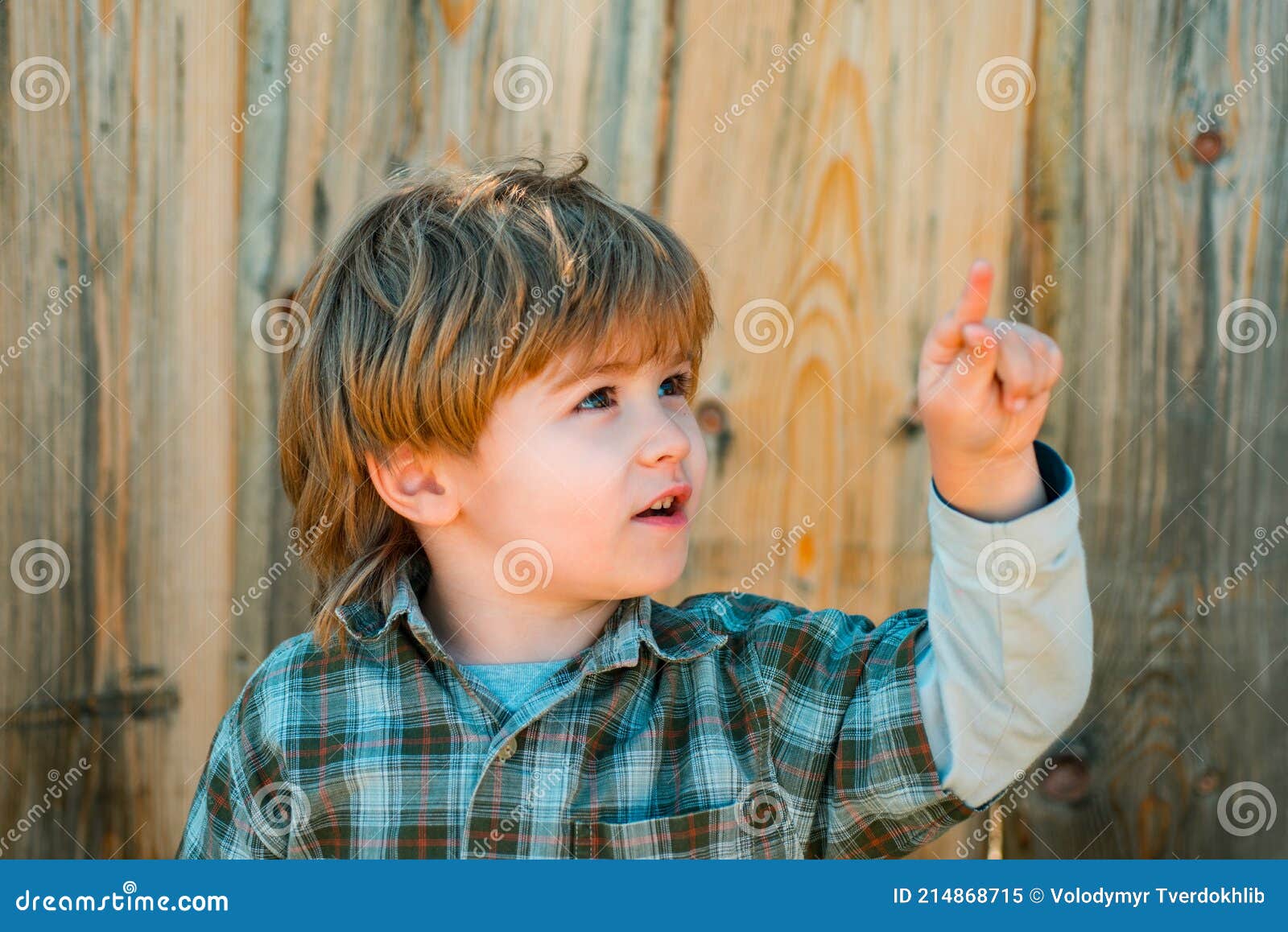 Cute Kid Pointing Up. Learning and Discovering. Happy Childhood. Spring ...