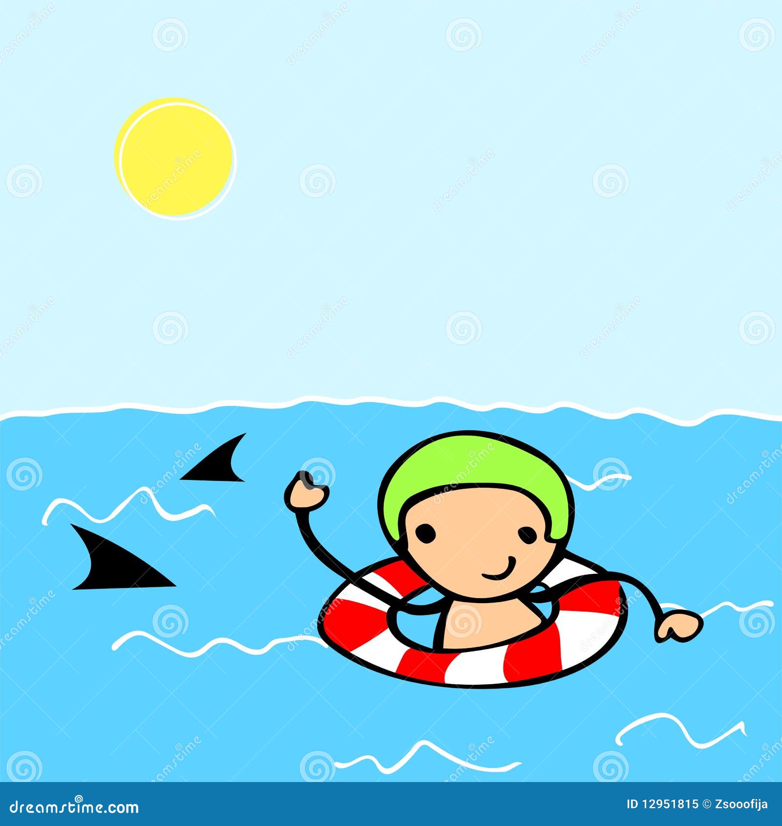 Cute kid swimming stock vector. Illustration of copyspace - 12951815