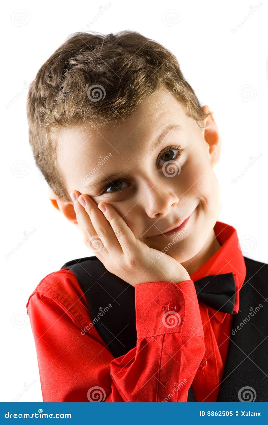 Cute kid thinking stock image. Image of studio, think - 8862505