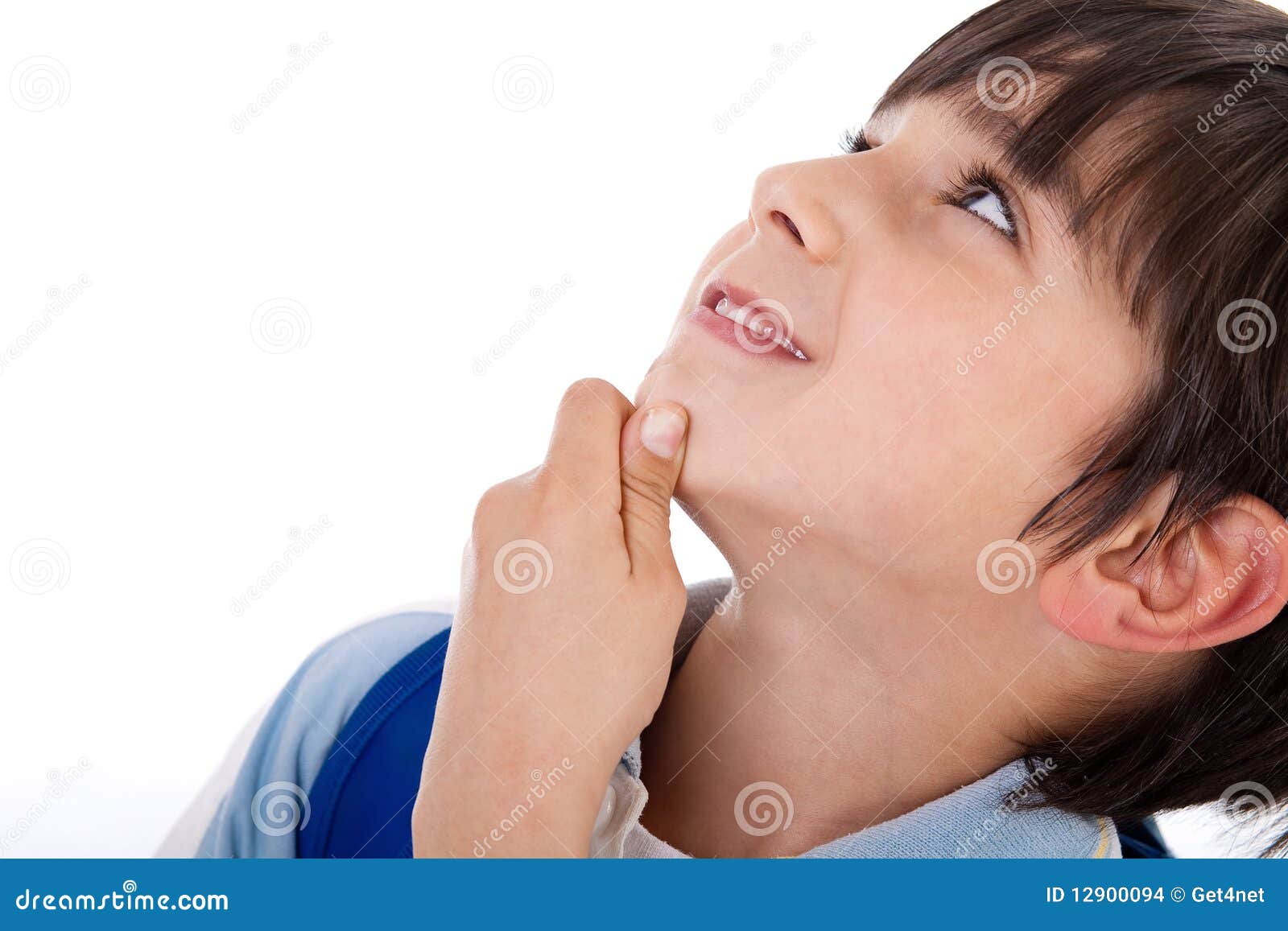 Cute Kid Thinking And Looking Up Stock Images - Image: 12900094