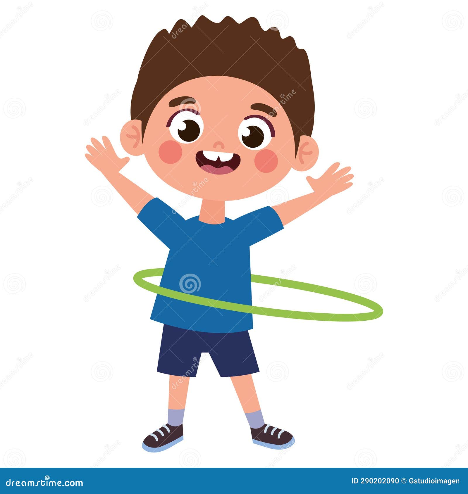 Cute kid with ula ula stock vector. Illustration of character - 290202090