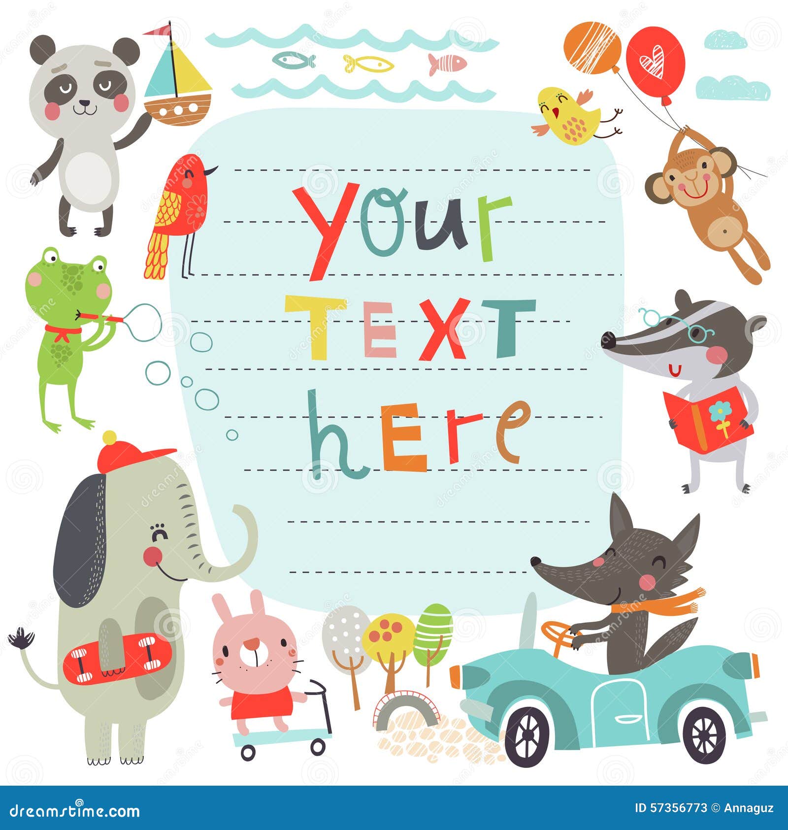 Cute kids background stock vector. Illustration of background - 57356773