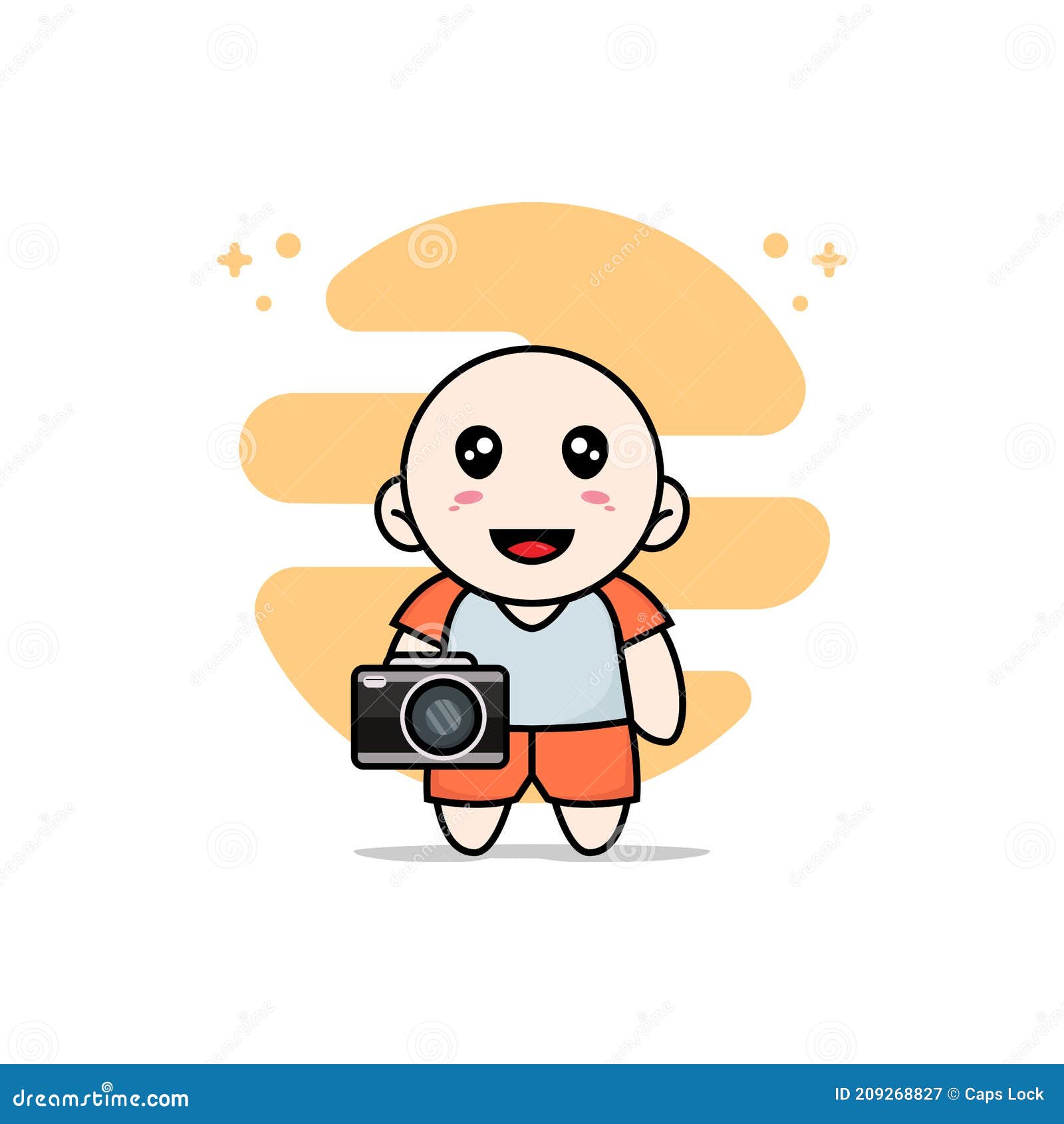 Cute Kids Character Holding a Camera Stock Vector - Illustration of ...
