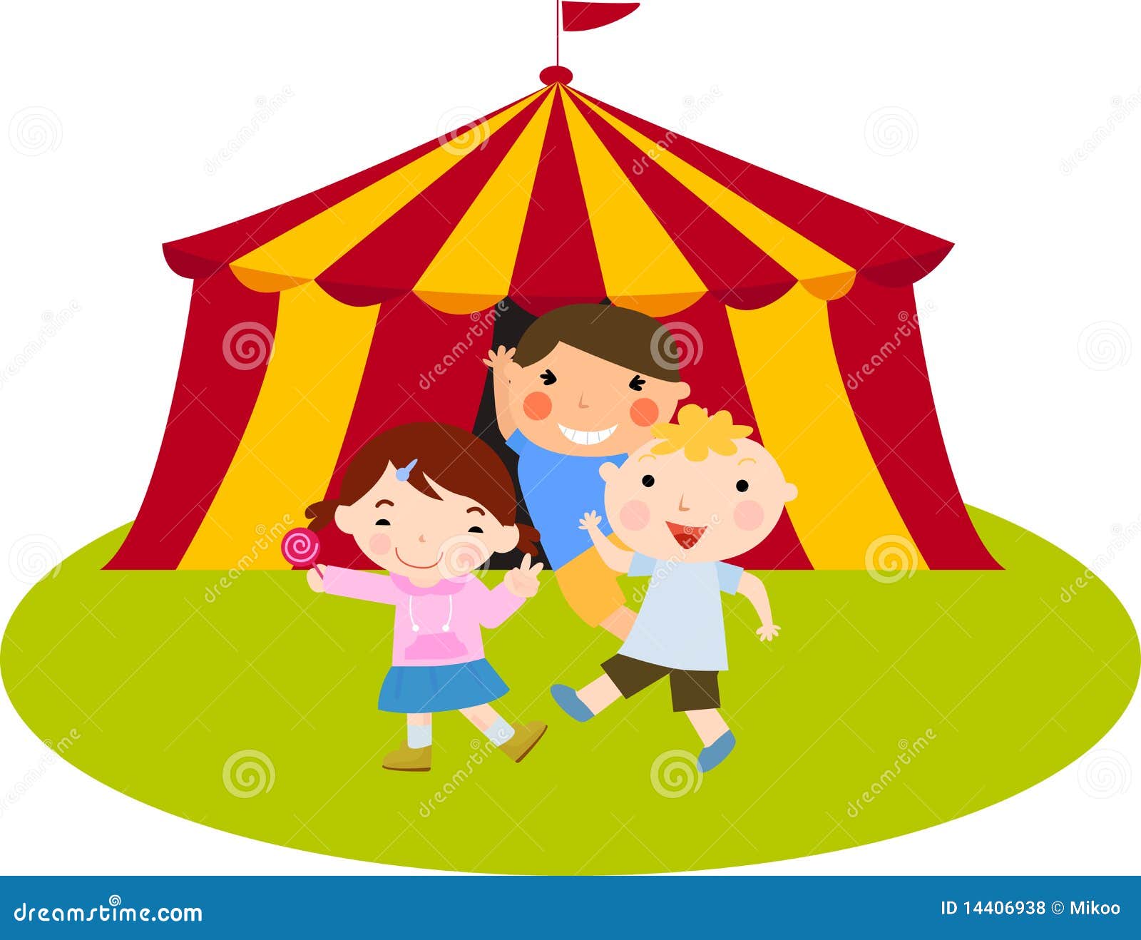 Cute kids at the circus stock vector. Illustration of circus - 14406938