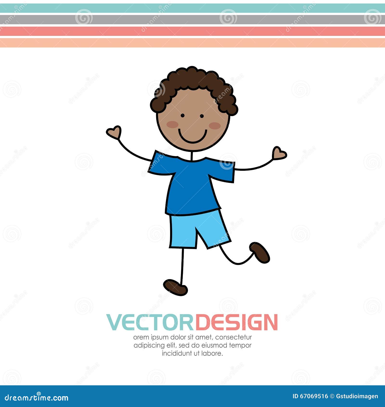 Cute kids design stock illustration. Illustration of person - 67069516