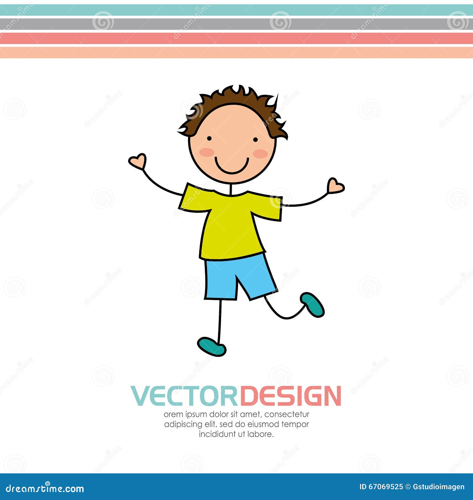 Cute kids design stock illustration. Illustration of smle - 67069525