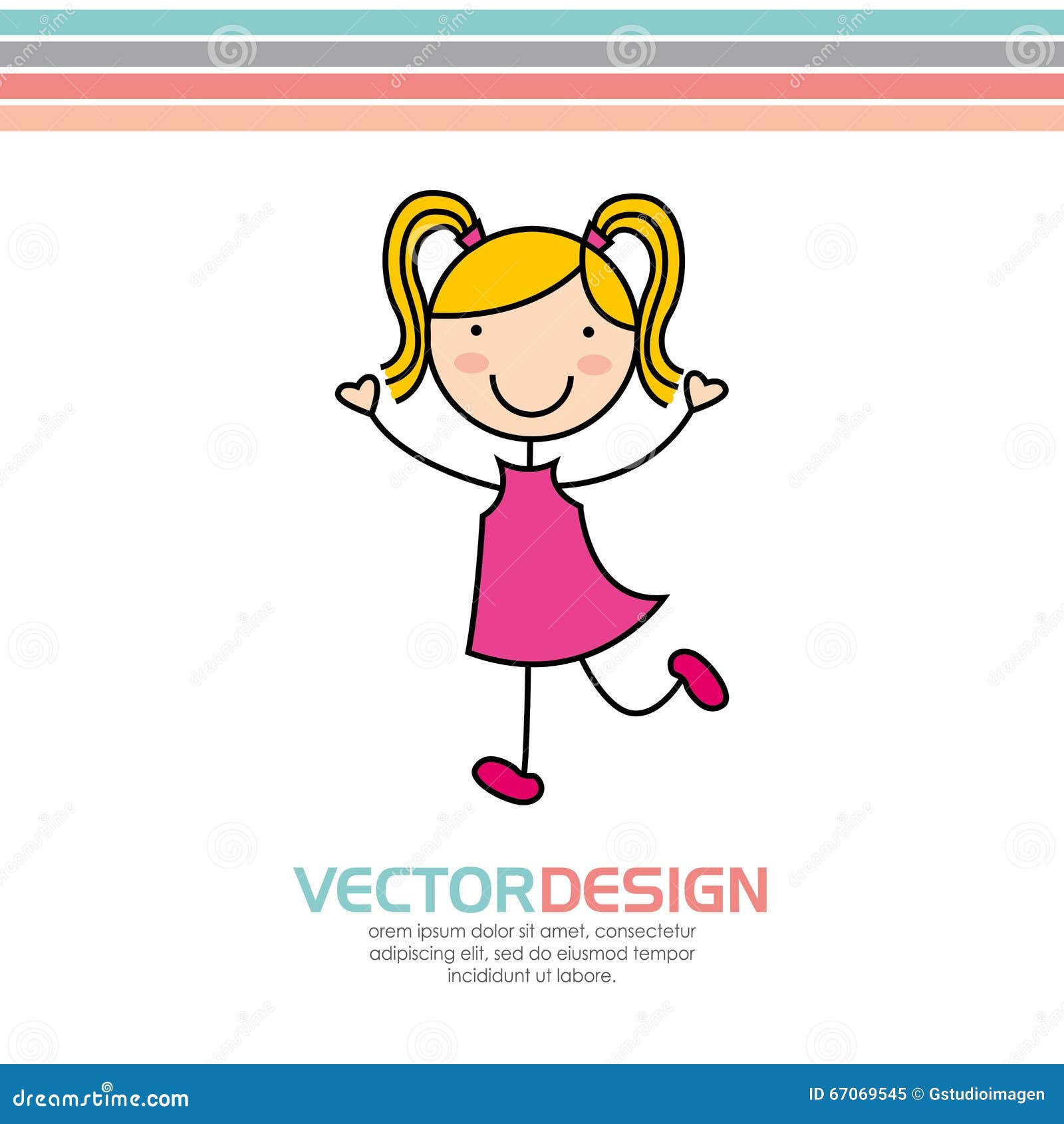 Cute kids design stock illustration. Illustration of human - 67069545