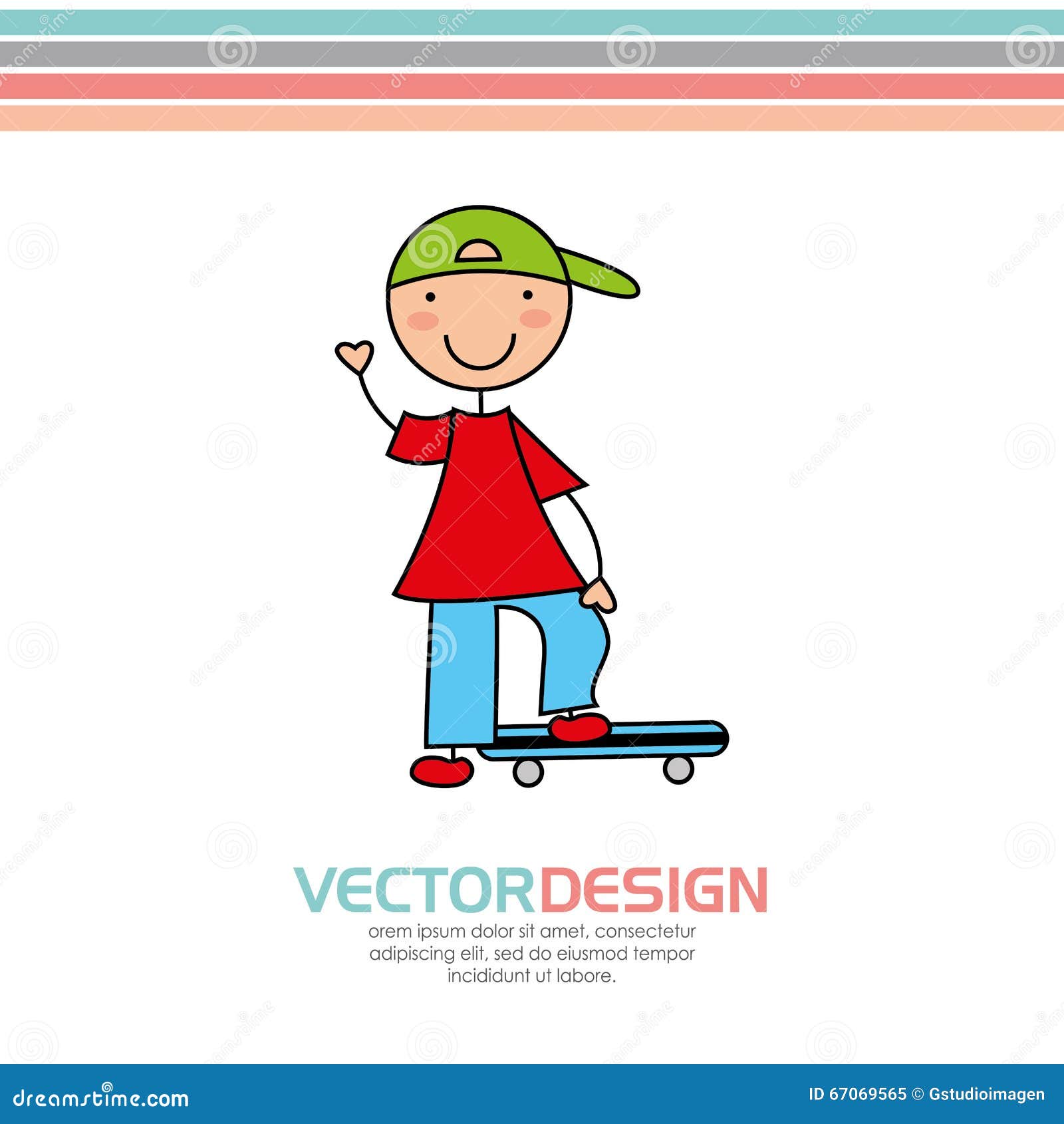 Cute kids design stock illustration. Illustration of cheerful - 67069565