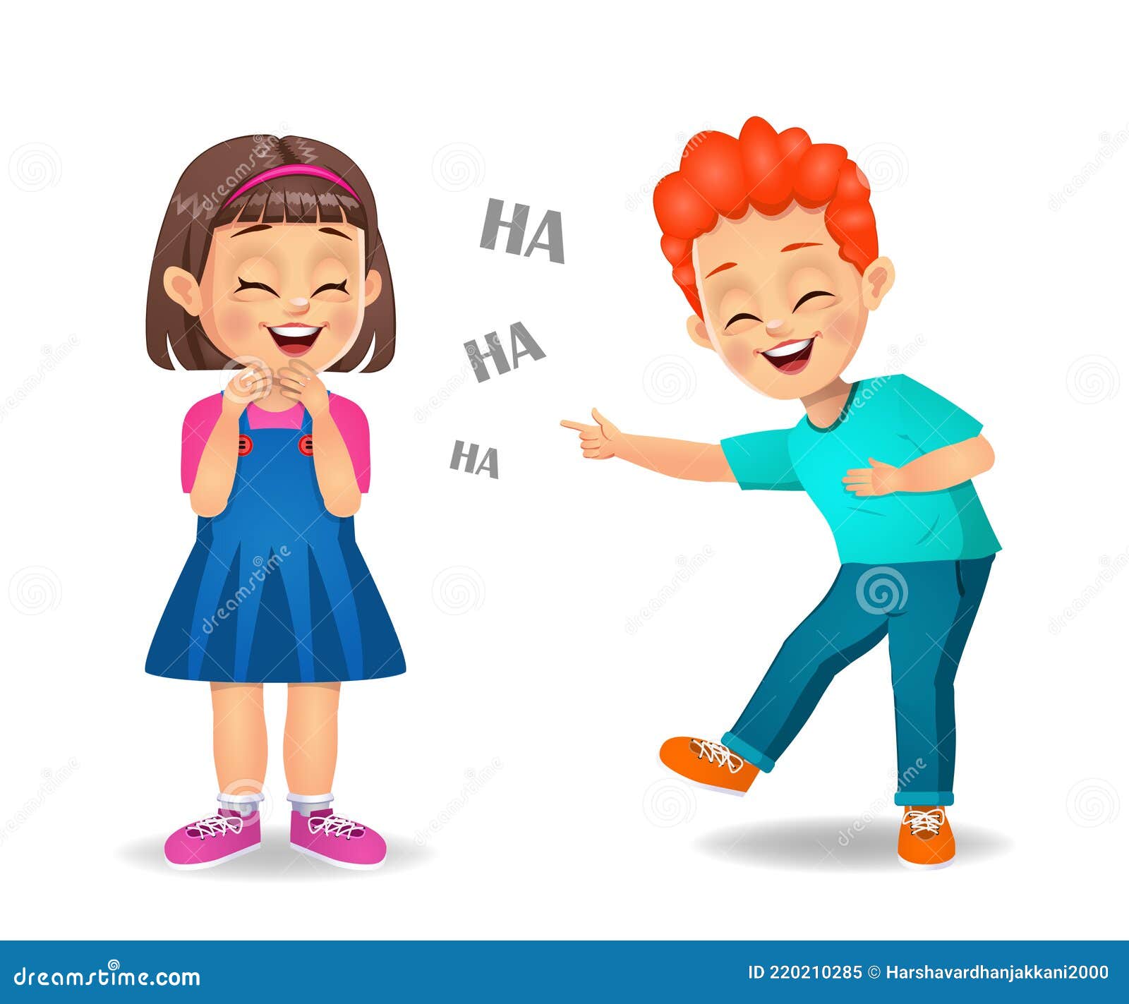 Cute Kids Laughing Together Vector Stock Vector - Illustration of ...