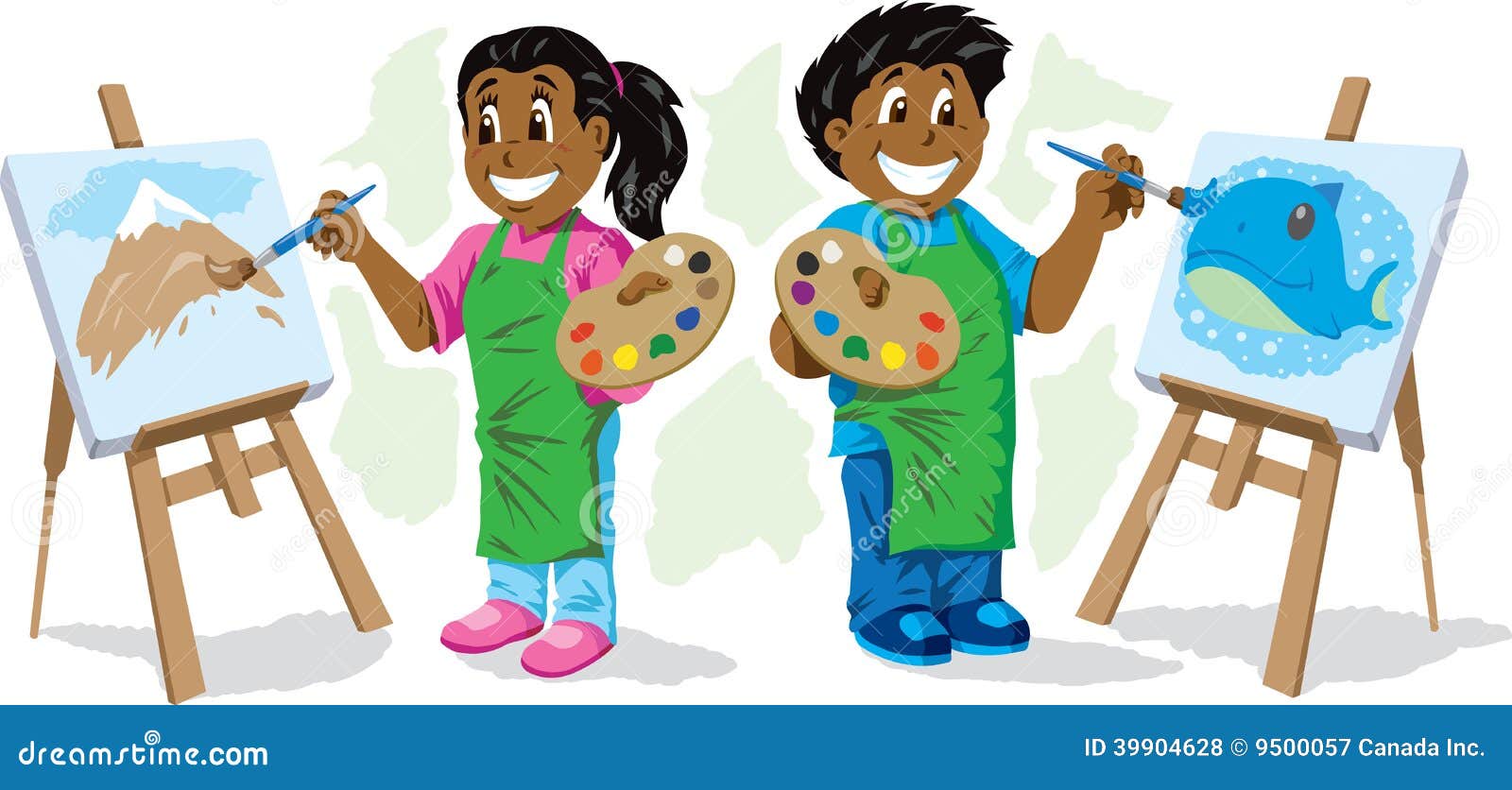 Kids Painting Competition Poster Cartoon Vector | CartoonDealer.com ...