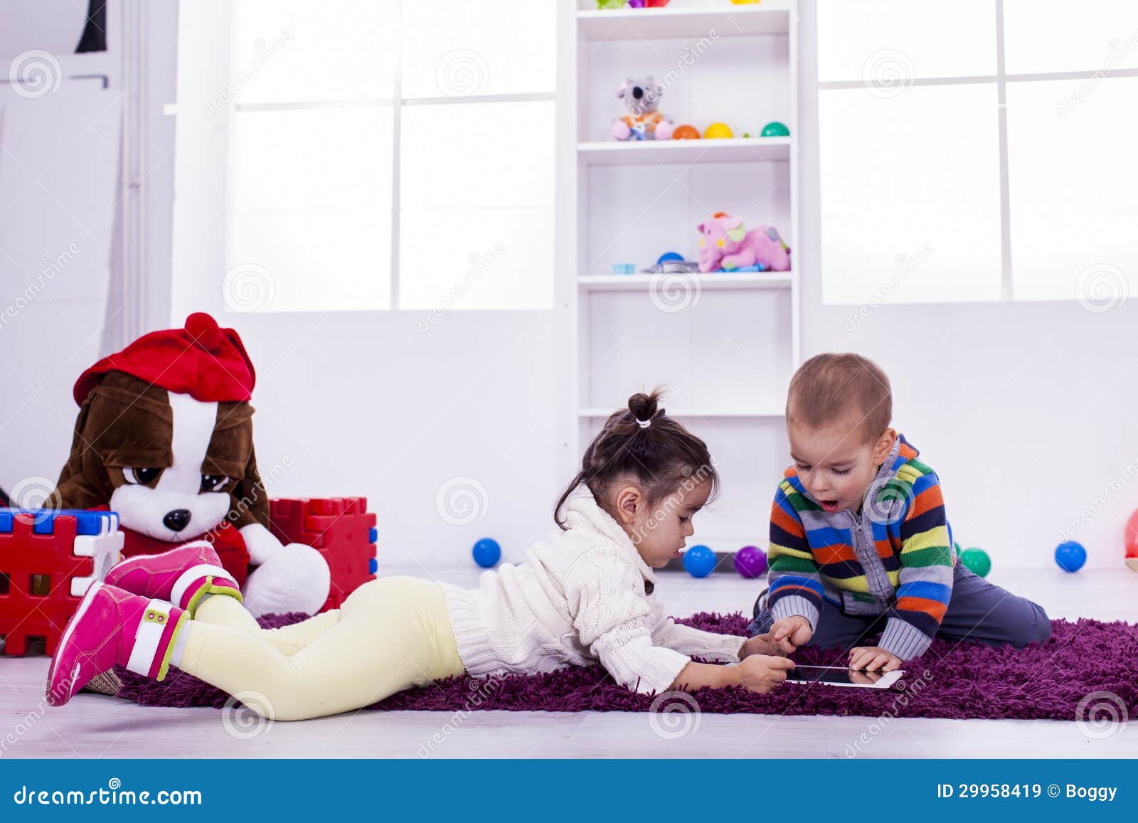 Kids playing in the room stock image. Image of human - 29958419