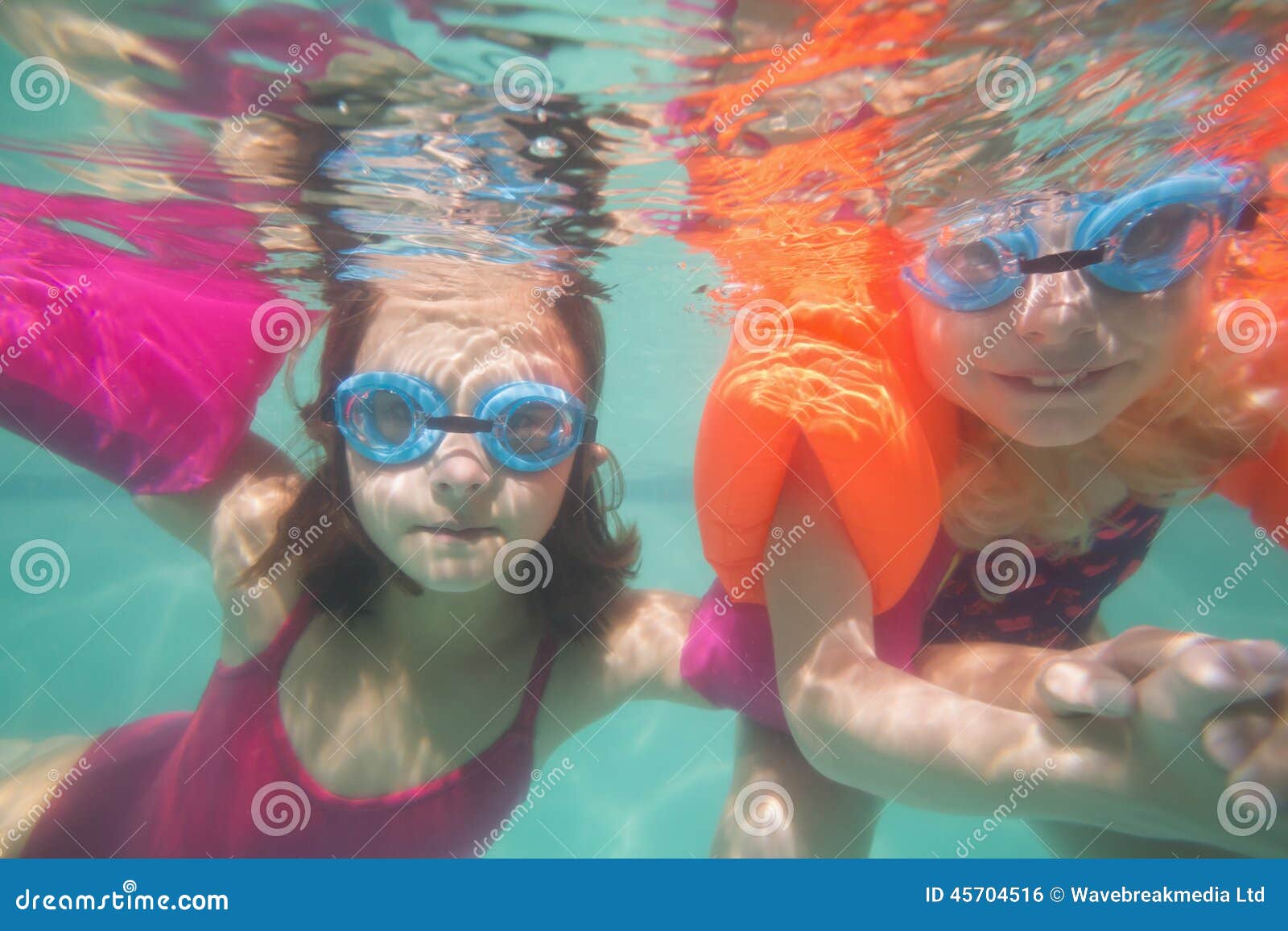 Cute Kids Posing Underwater in Pool Stock Photo - Image of lifestyle ...
