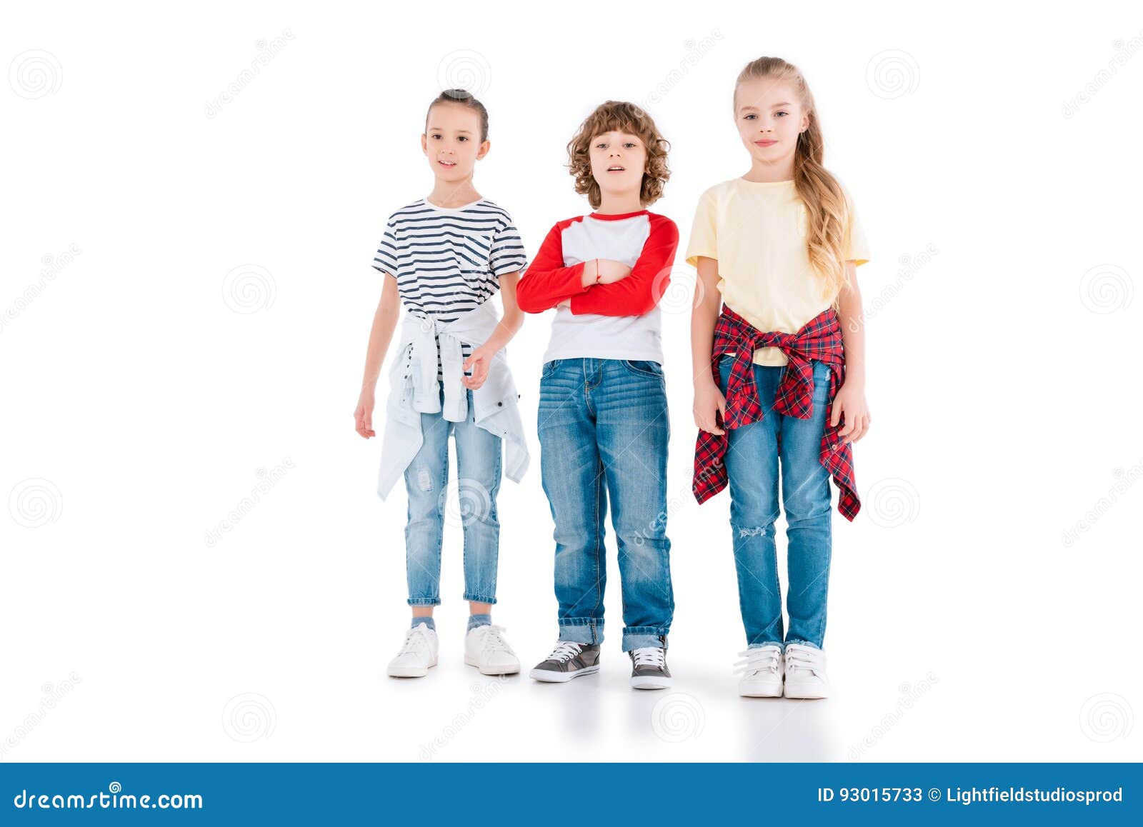 Cute Kids Standing and Looking at Camera Stock Image - Image of ...