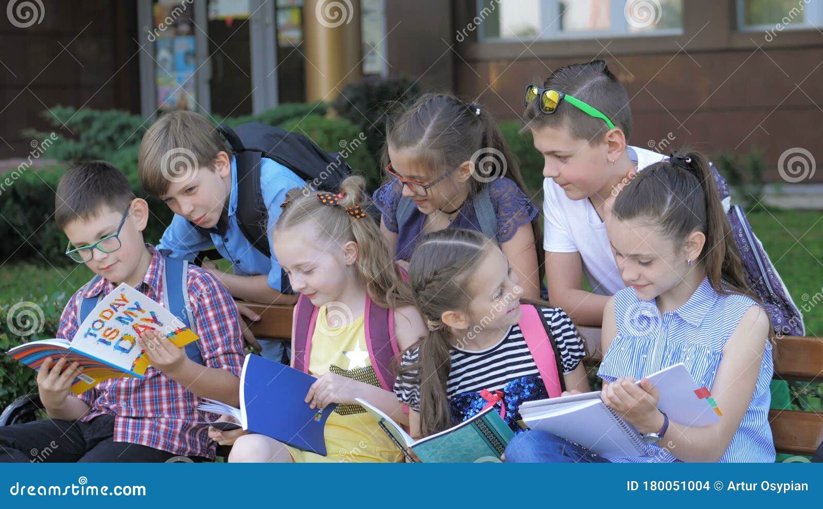 Cute Kids Study with Books and Notebooks Stock Footage - Video of learn ...