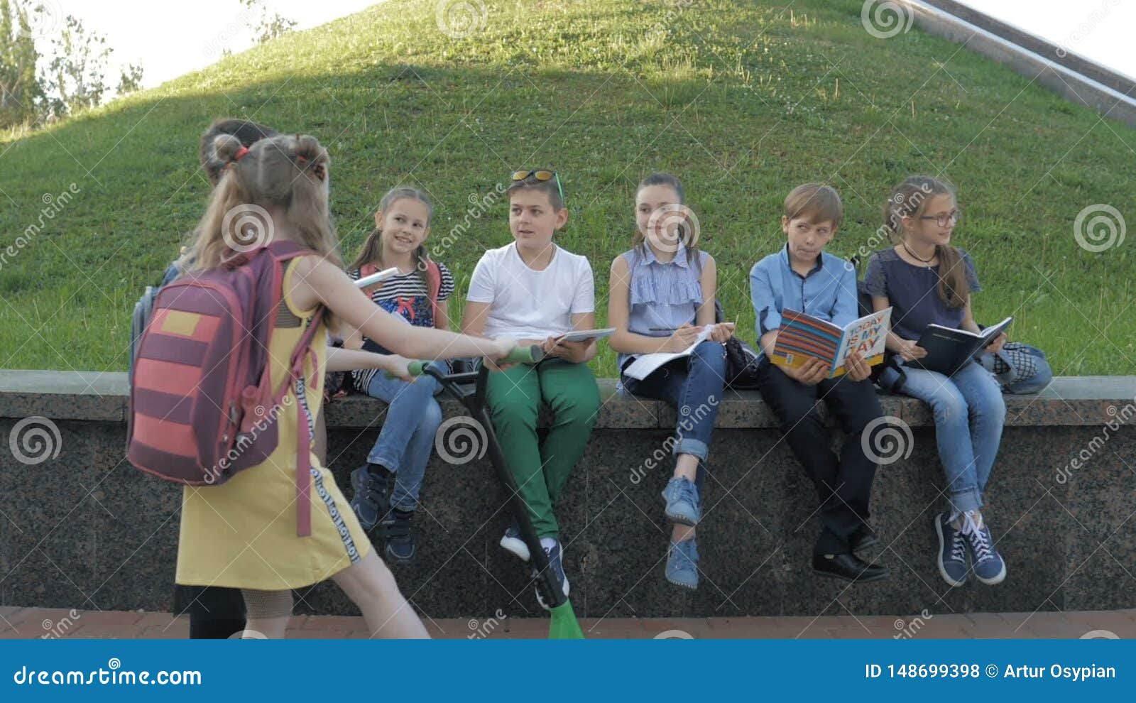 Cute Kids Study with Books and Notebooks Stock Footage - Video of afro ...