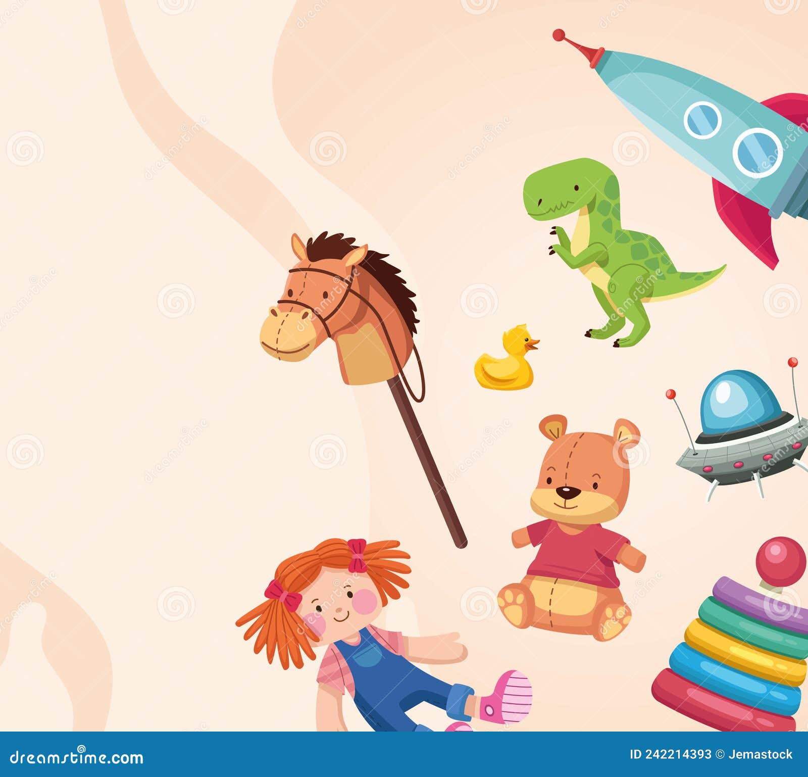 Kids toys pattern stock vector. Illustration of entertainment - 242214393