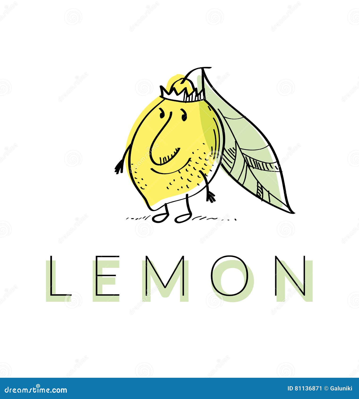 Cute King Lemon Cartoon Character. Stock Vector - Illustration of ...