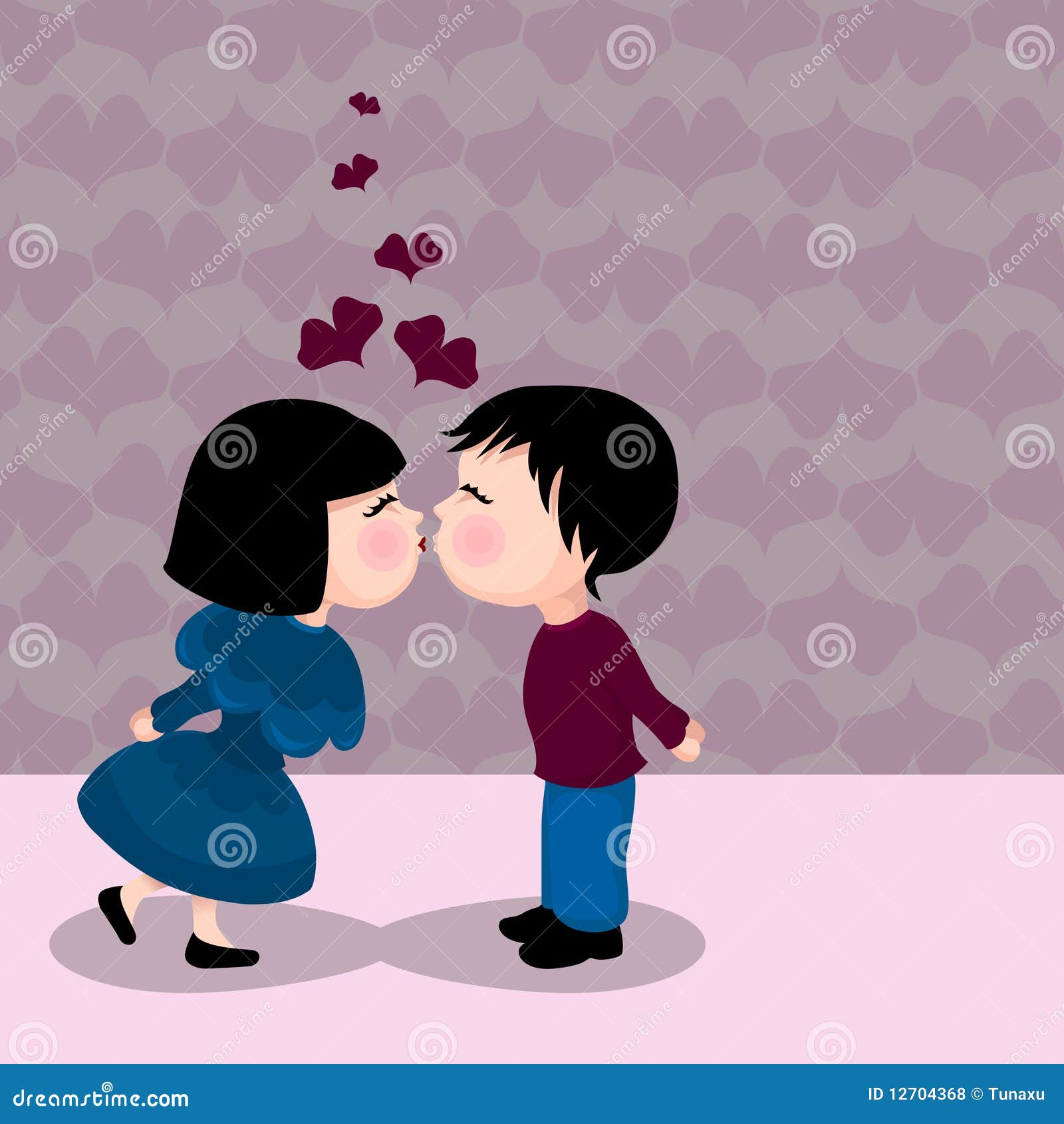 Cute kissing couple stock vector. Illustration of modern - 12704368