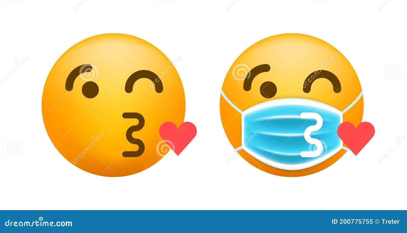 Cute Kissing Emoticon on White Background Stock Vector - Illustration ...