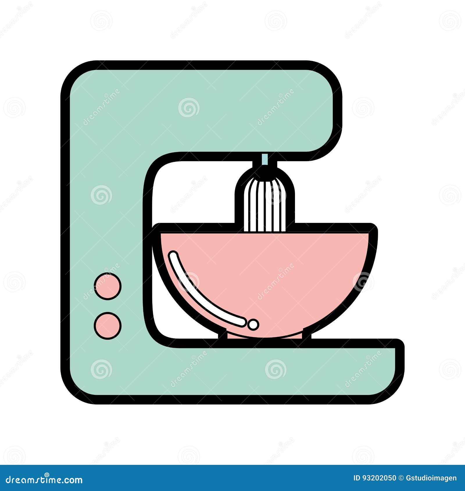 Cute Kitchen Mixer Graphic Design Stock Vector - Illustration of close ...