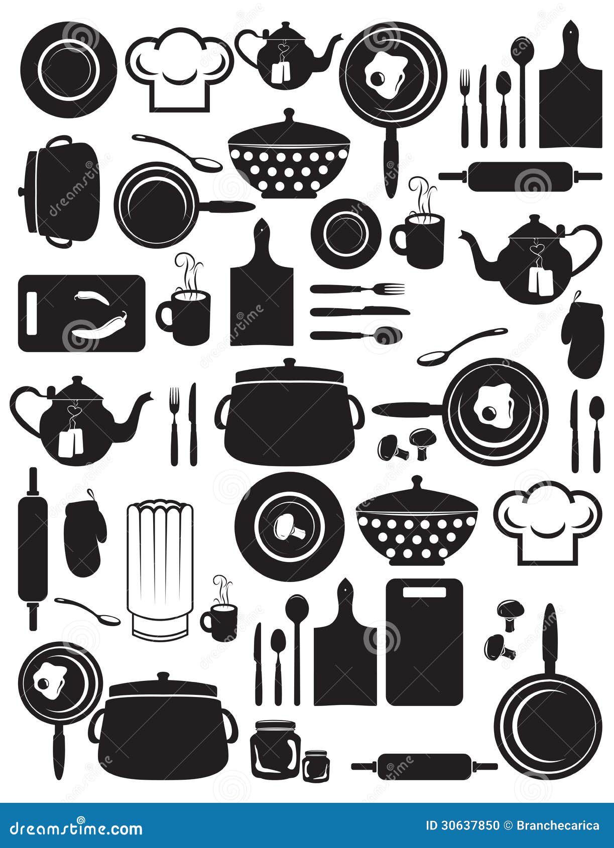 Cute kitchen pattern stock vector. Illustration of knife - 30637850