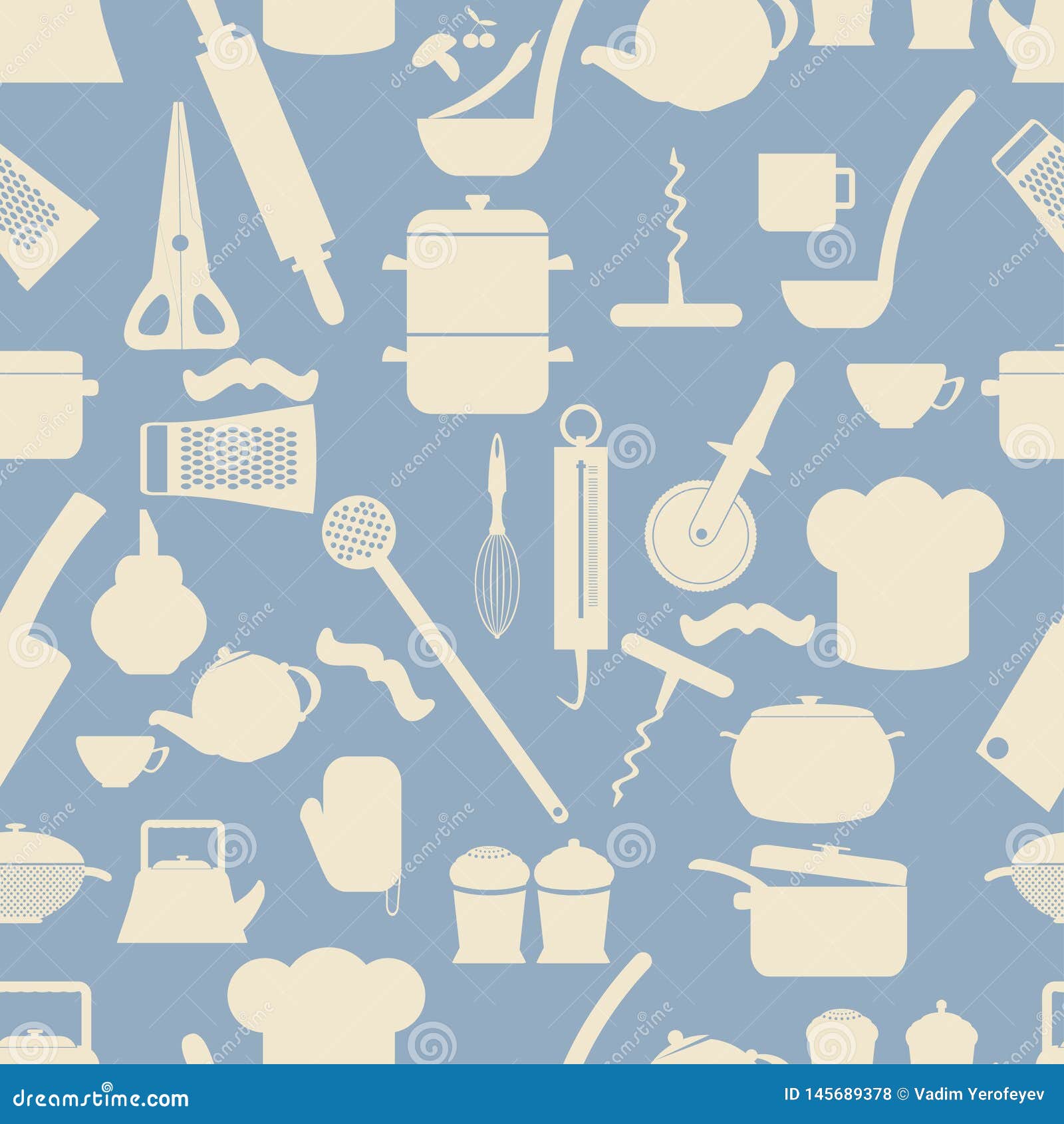 Cute Kitchen Pattern. Vector Illustration Stock Vector - Illustration ...