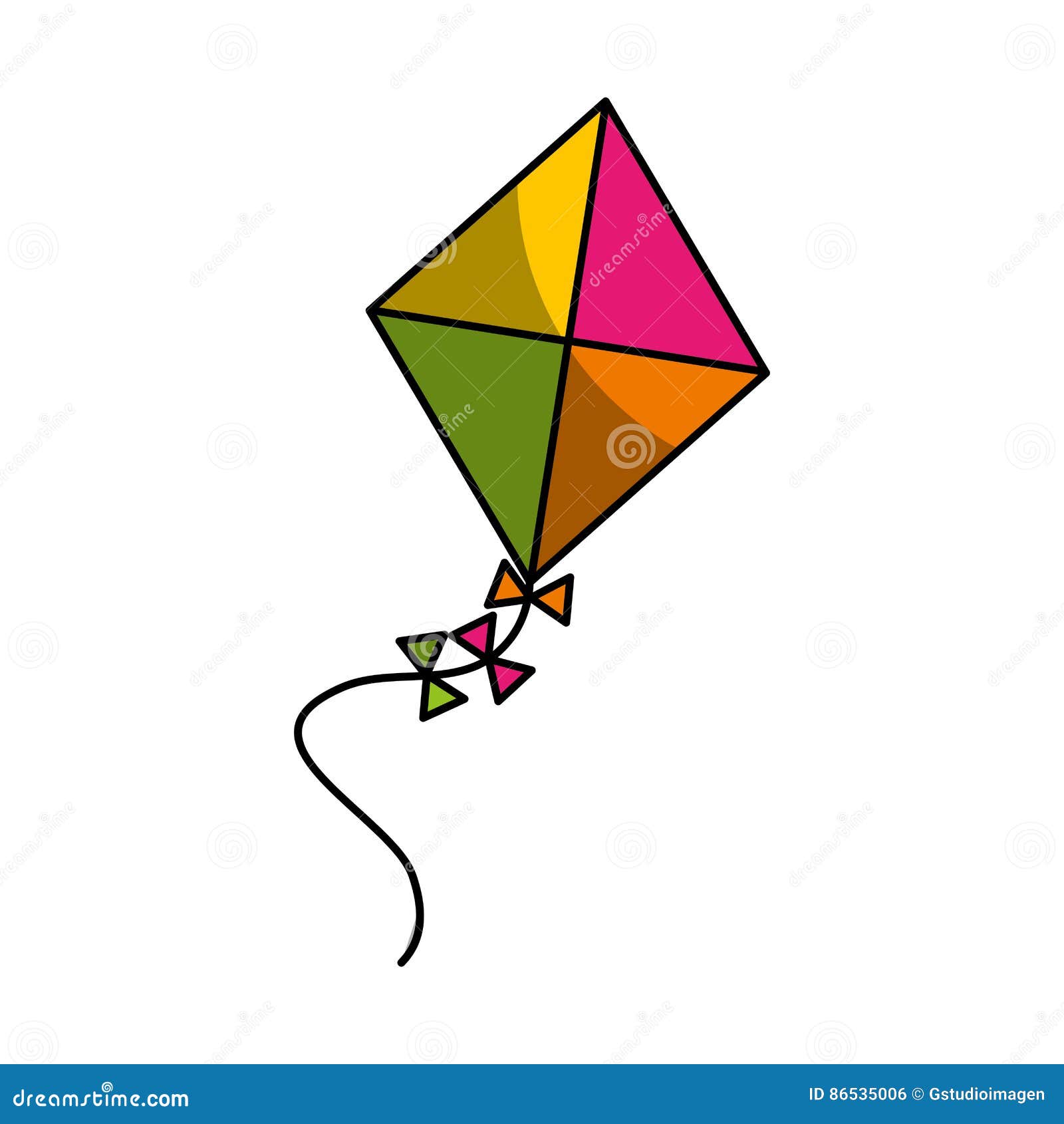Cute kite flying icon stock vector. Illustration of beautiful - 86535006