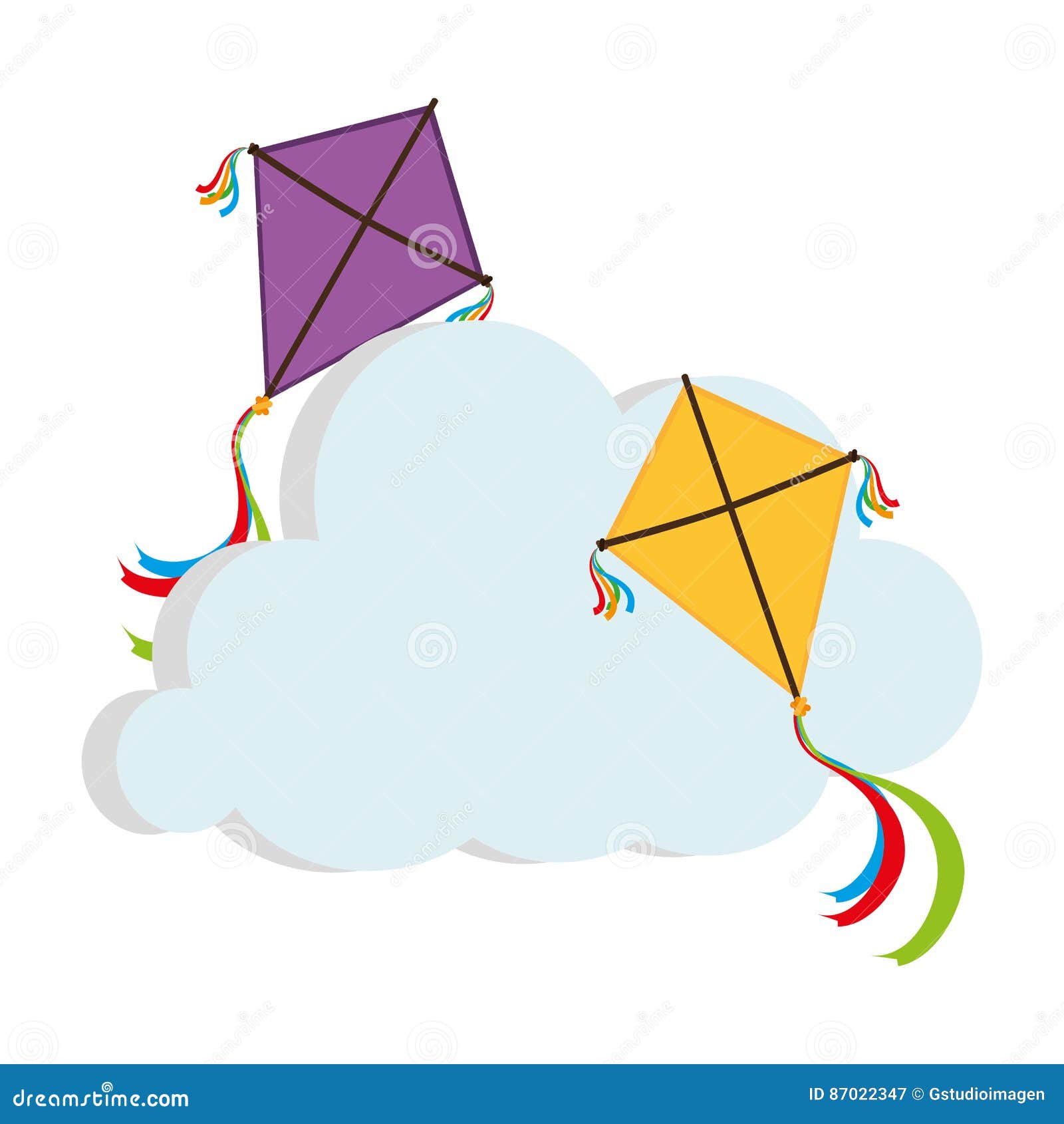Cute kite flying icon stock vector. Illustration of summer - 87022347