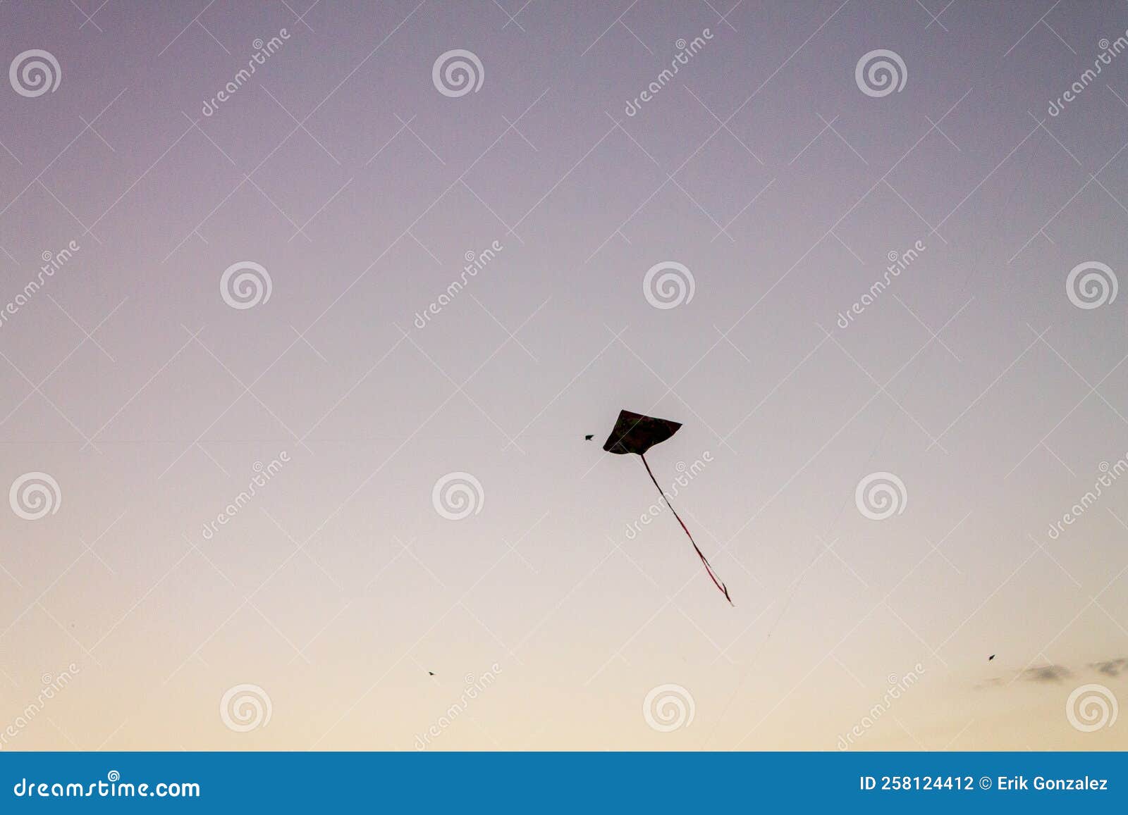 Cute Kites Flying Over the Sunset Sky Stock Photo - Image of outdoor ...