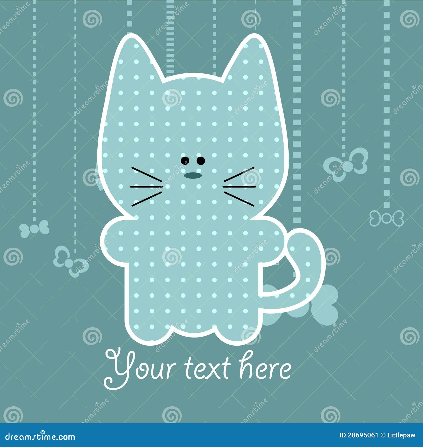 Cute kitten card design stock vector. Illustration of animal - 28695061