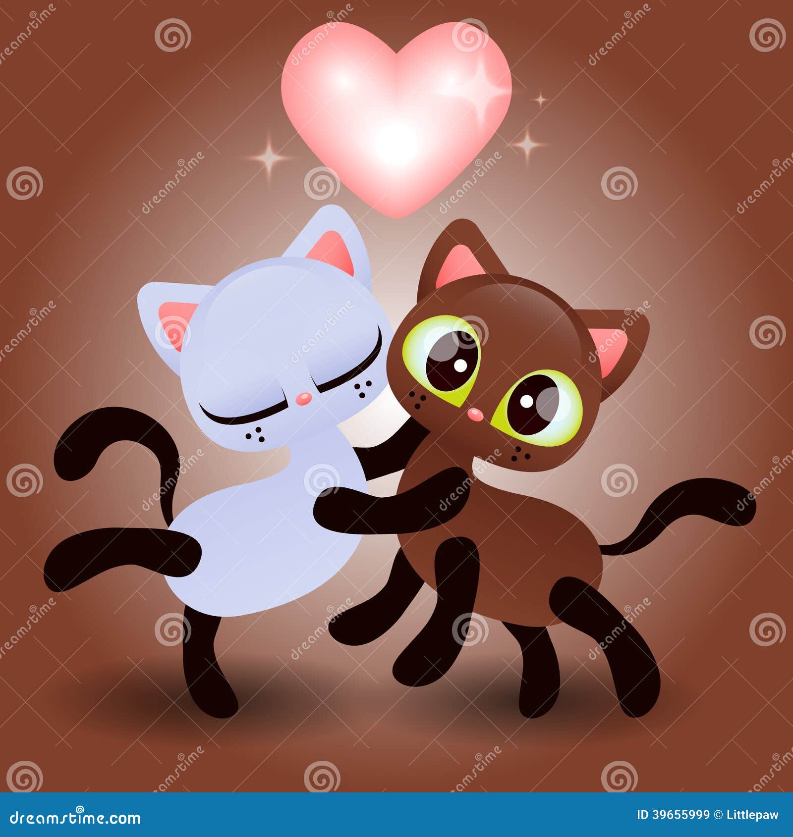 Cute Kitten Hugging Another Kitten Stock Vector - Illustration of love ...