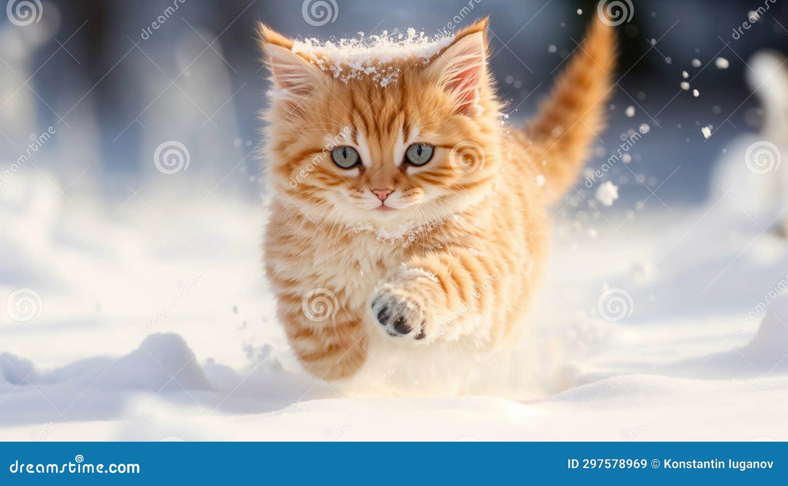Cute kitten stock illustration. Illustration of motion - 297578969